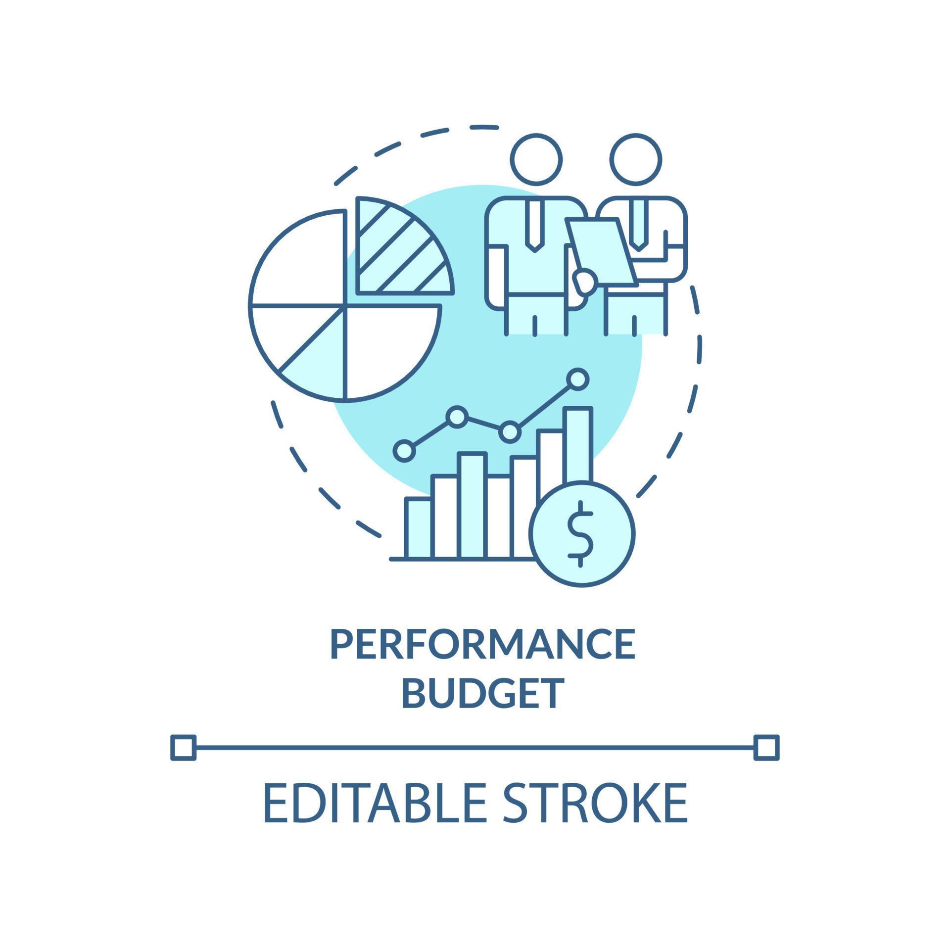 Performance budget turquoise concept icon. Financial program. Budgeting ...