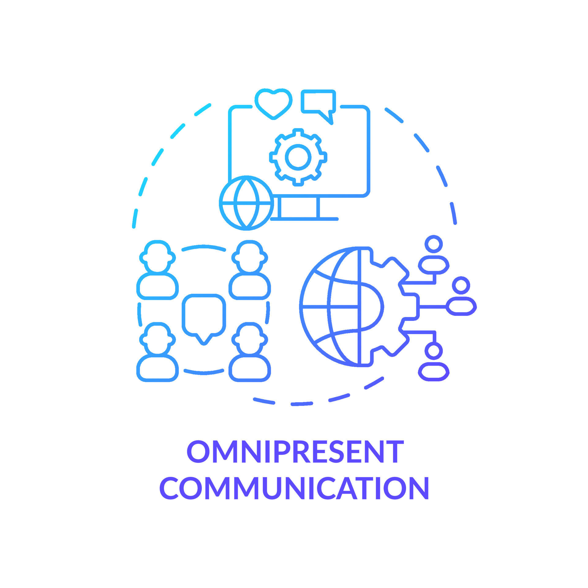 Omnipresent Communication Blue Gradient Concept Icon Marketing Strategy Customer Behavior