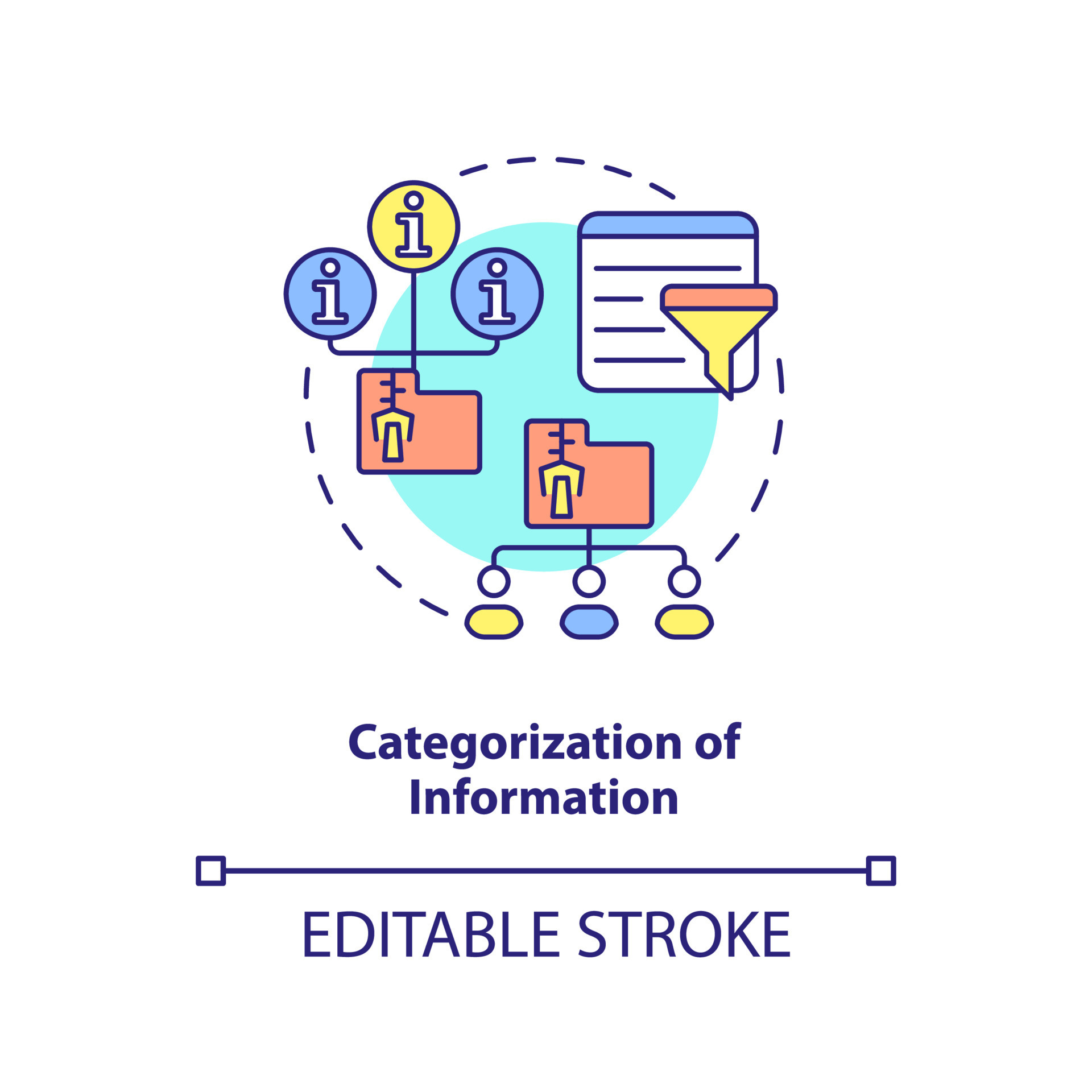 Categorization Of Information Concept Icon Assignment Of Information Industry Abstract Idea