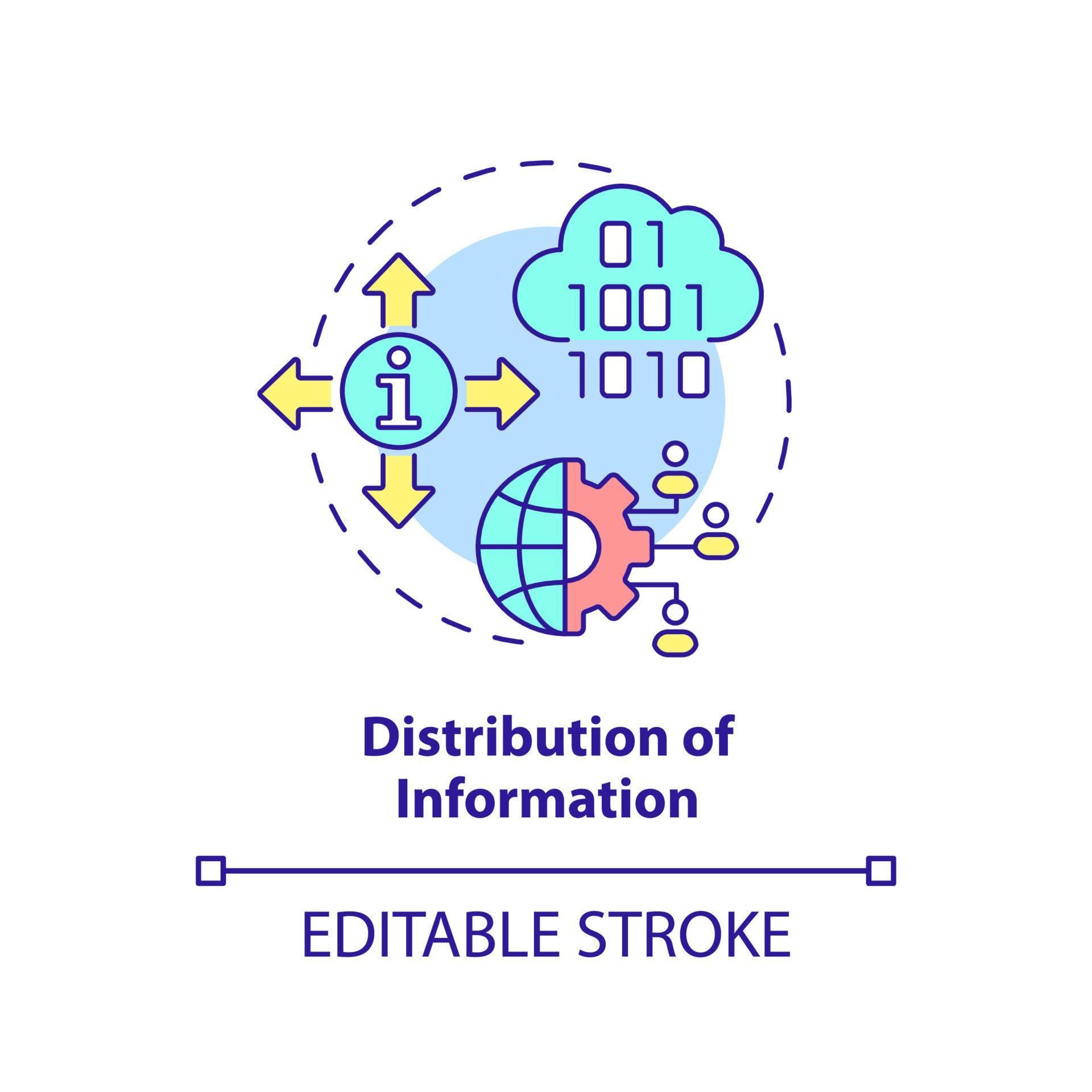 Distribution of information concept icon. Purpose of information sector abstract idea thin line ...