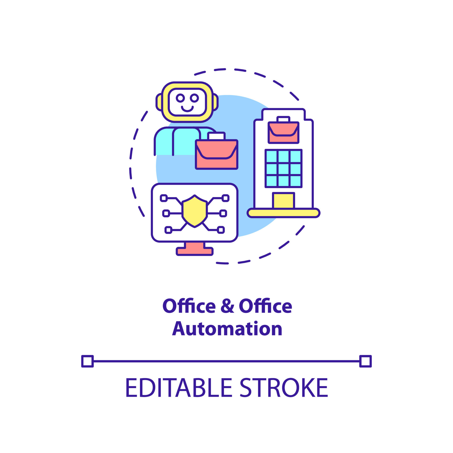Office And Office Automation Concept Icon Information Systems Kind