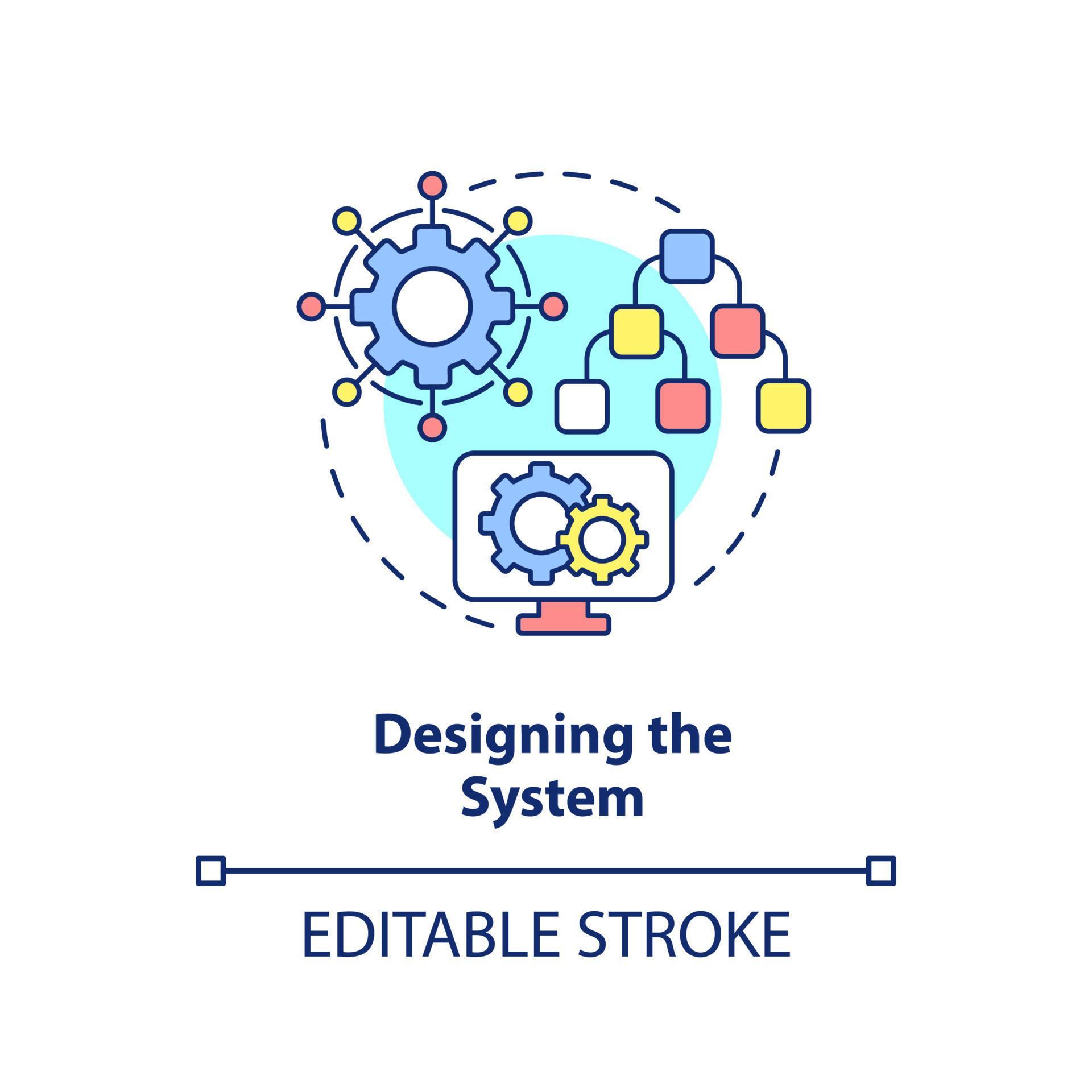 Designing system concept icon. Info system development life cycle ...