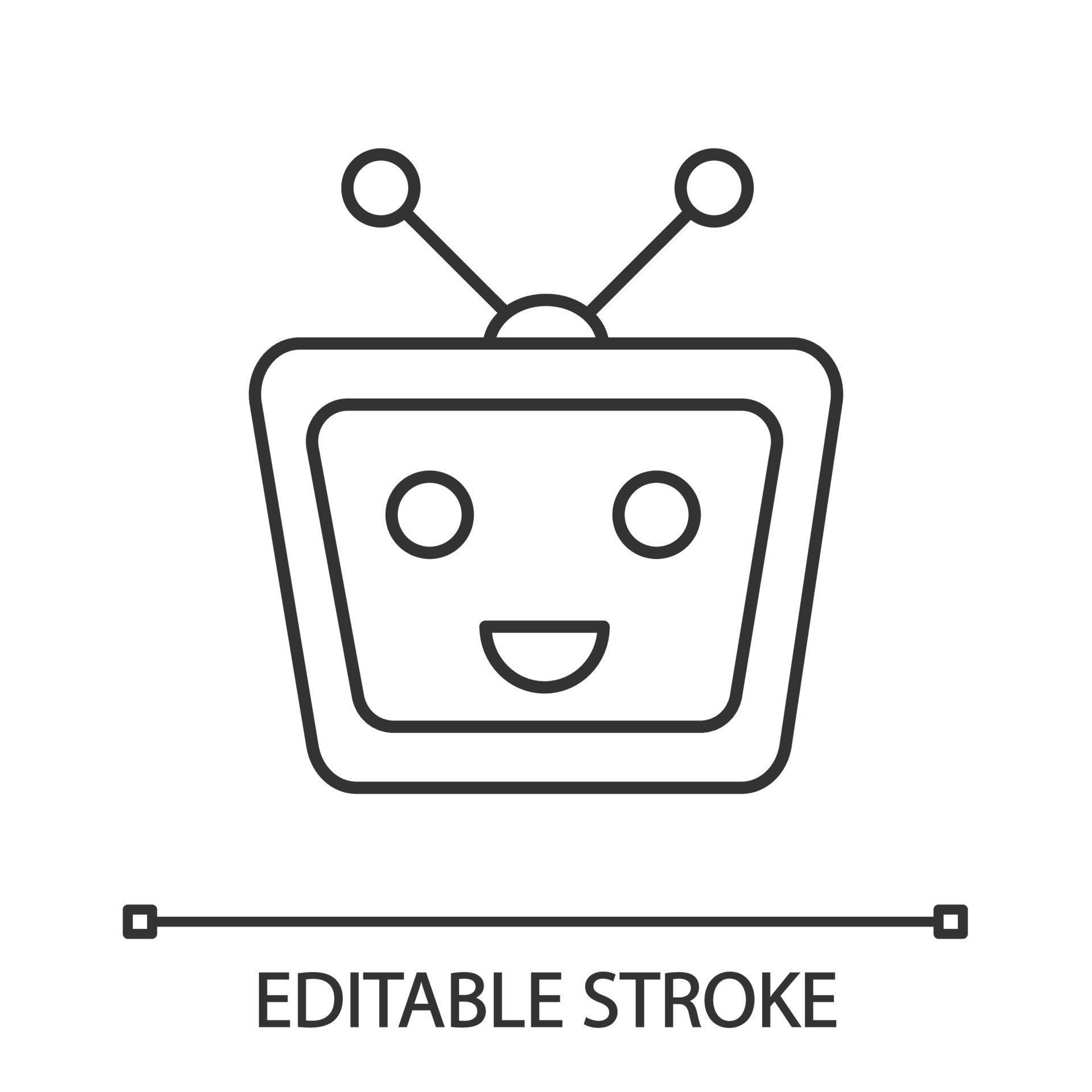 Chatbot Linear Icon Thin Line Illustration Talkbot Modern Robot Tv Laughing Chat Bot