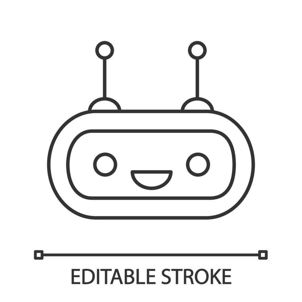 Chatbot linear icon. Thin line illustration. Talkbot. Laughing chat bot ... Chatbot linear icon. Thin line illustration. Talkbot. Laughing chat bot ...