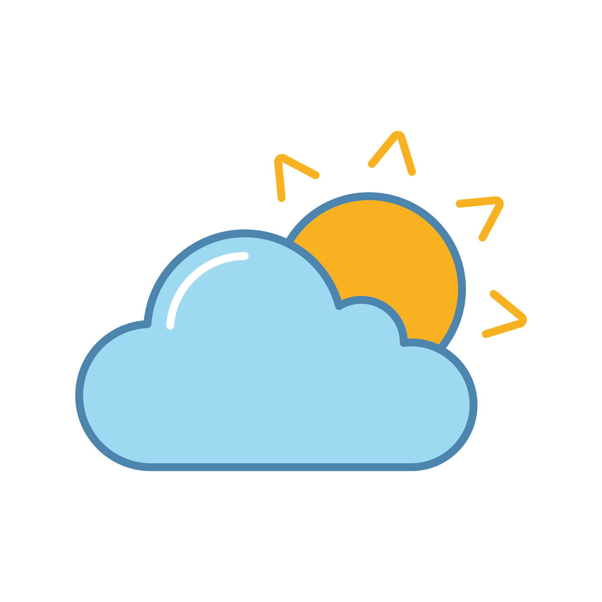 Partly cloudy color icon. Cloudy weather. Sun with clouds. Weather ... Partly cloudy color icon. Cloudy weather. Sun with clouds. Weather ...
