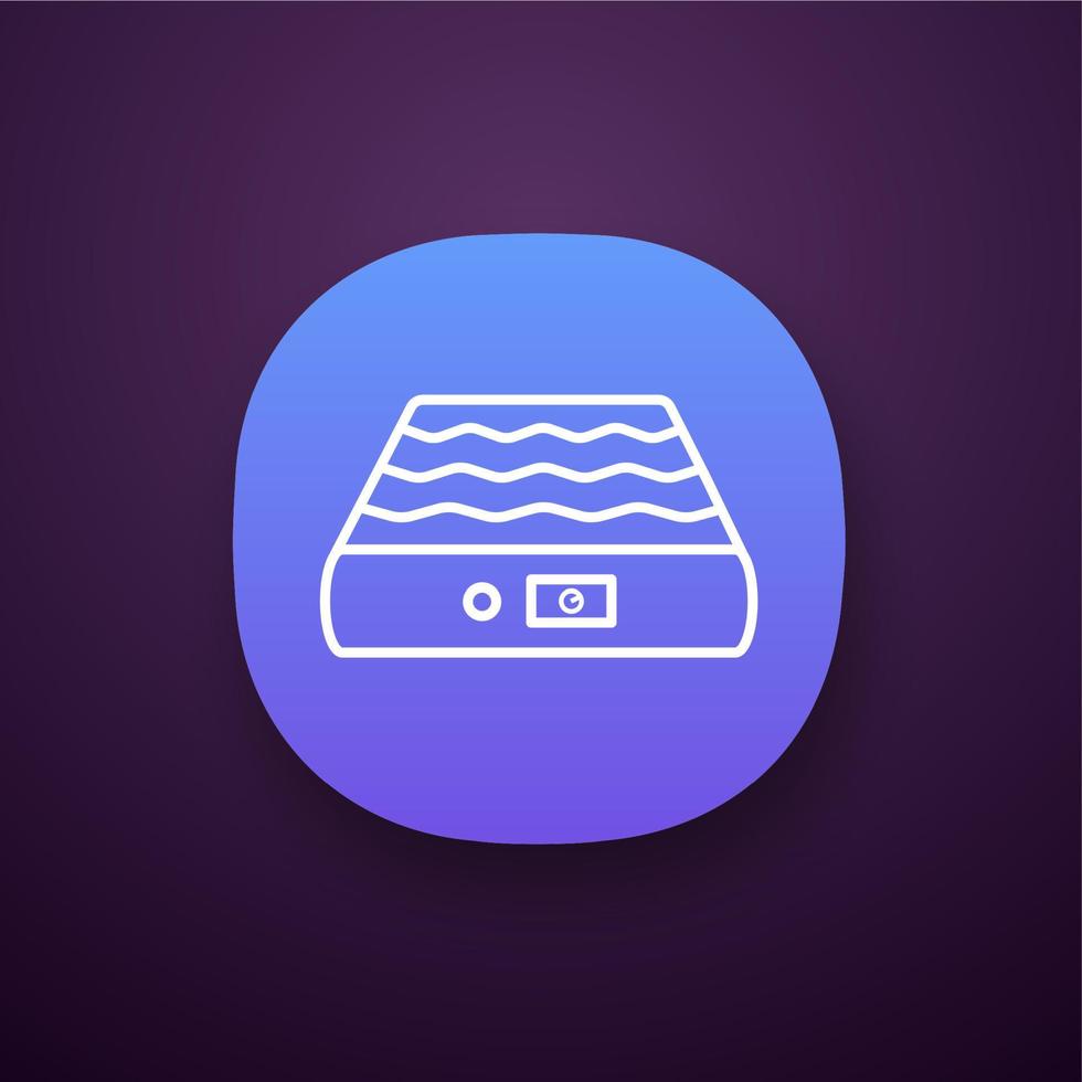 Air mattress app icon. UI UX user interface. Air bed. Portable mattress for travel. Web or ...