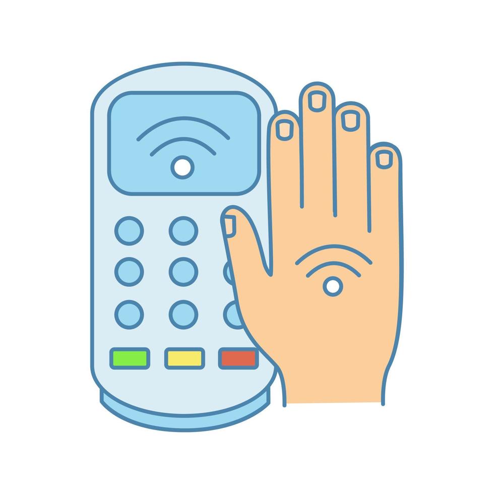 NFC payment terminal color icon. Payment with NFC sticker. POS terminal ... NFC payment terminal color icon. Payment with NFC sticker. POS terminal ...