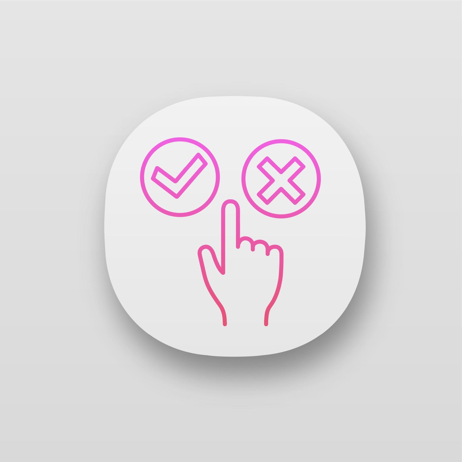 Accept And Decline Buttons App Icons Set Ui Ux User Interface Yes Or No Click Approve And