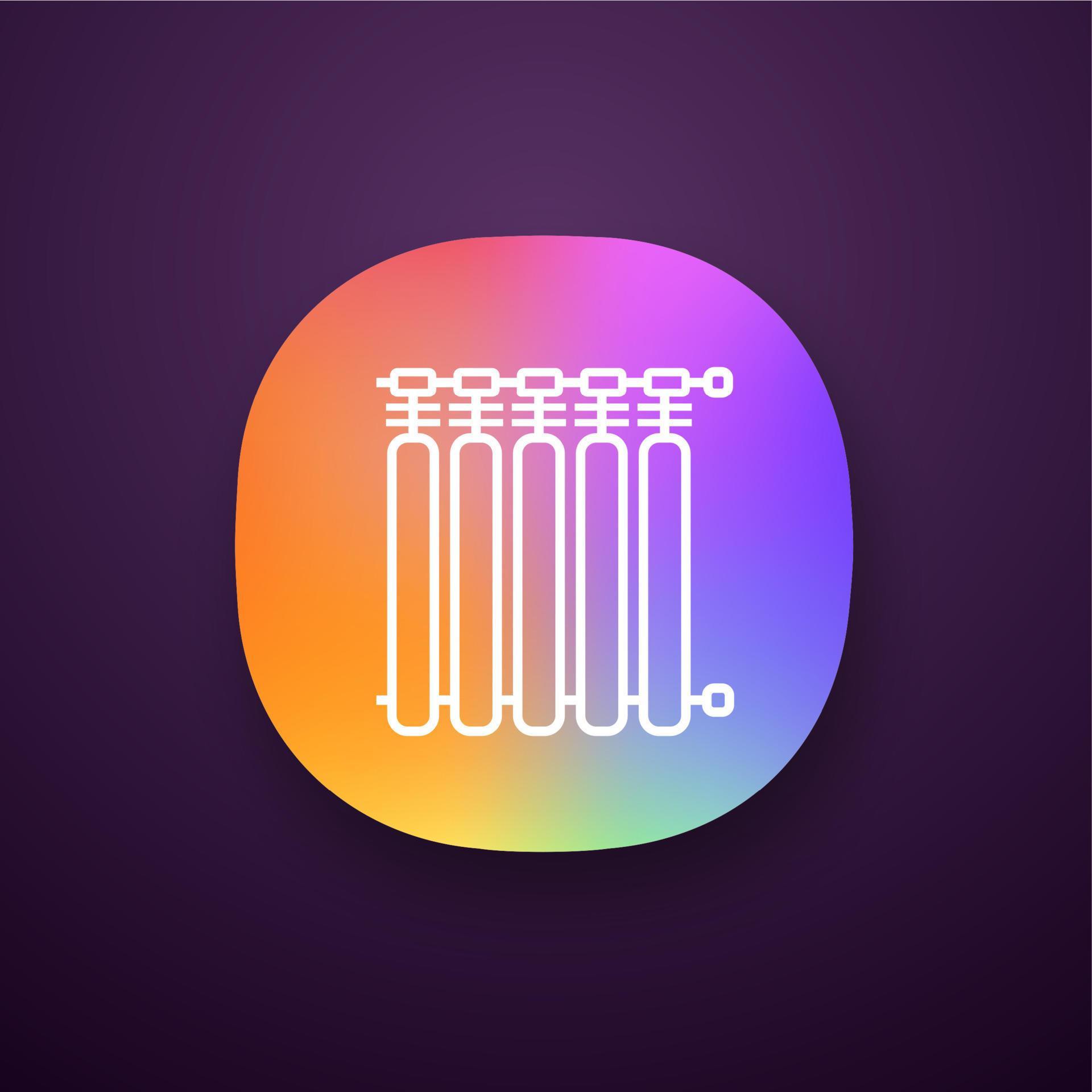 Radiator App Icon Heating Battery Heater Ui Ux User Interface Web Or Mobile Application