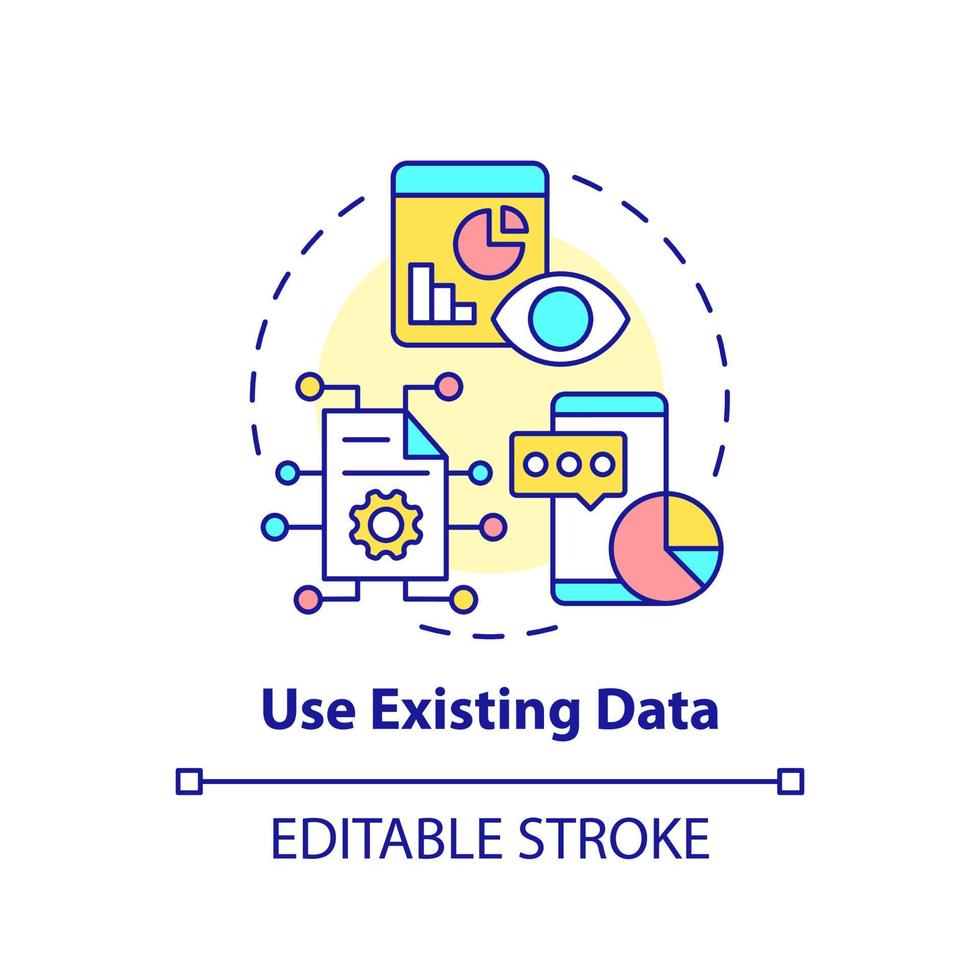 Use Existing Data Concept Icon Marketing Research Identifying Customer Needs Abstract Idea