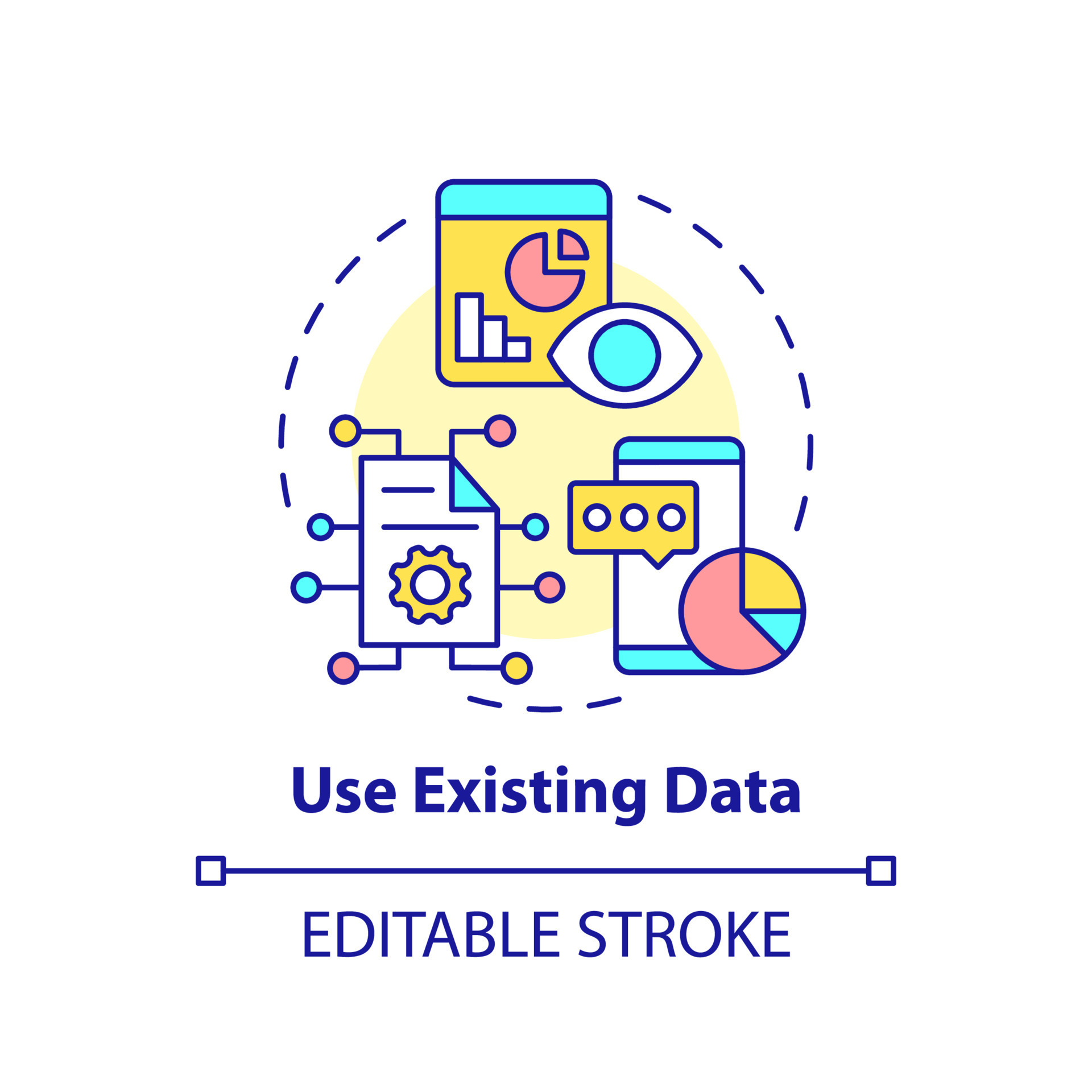 Use Existing Data Concept Icon Marketing Research Identifying Customer Needs Abstract Idea