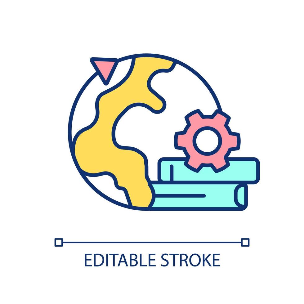 Global development of industry and economics RGB color icon ...