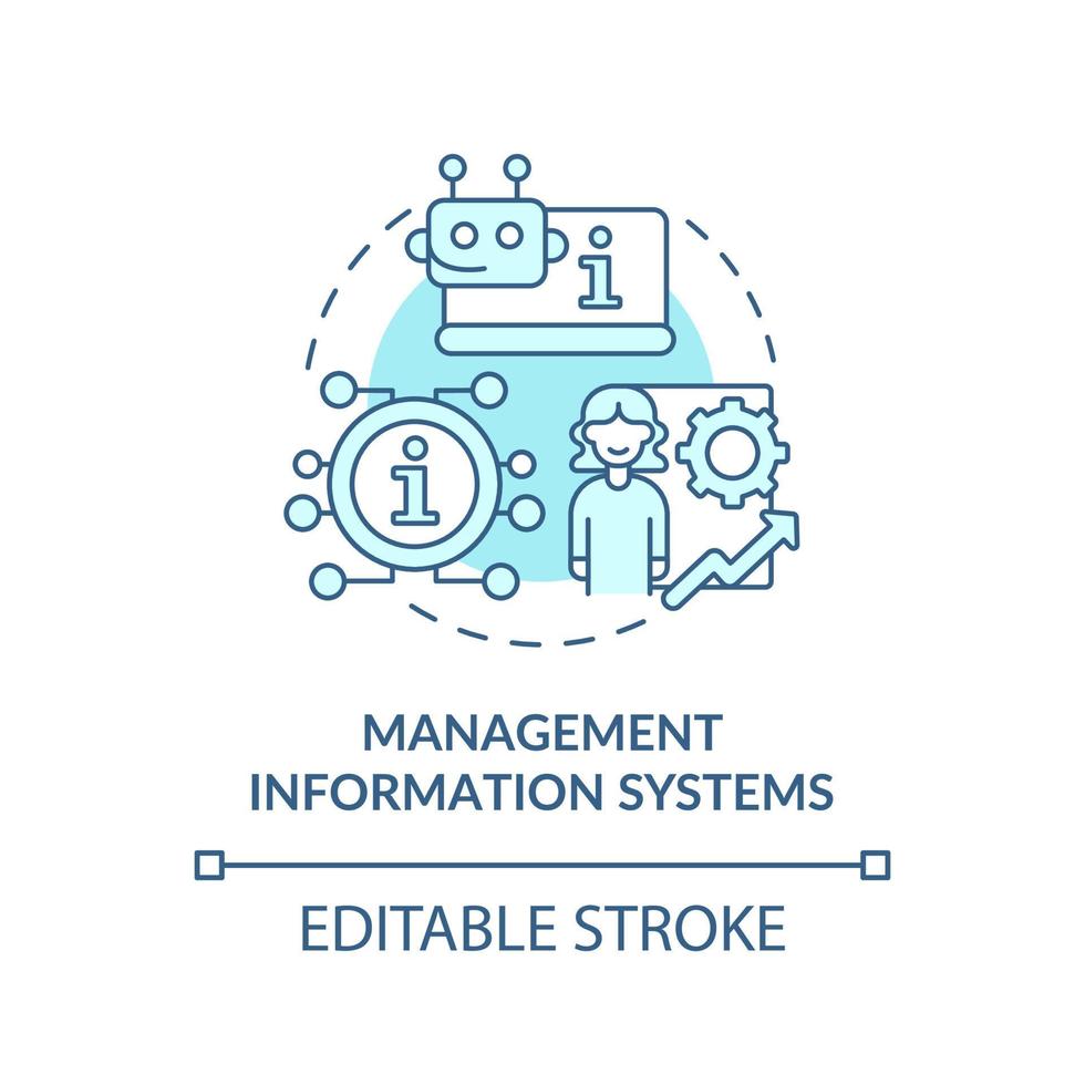 Management Information Systems Turquoise Concept Icon Improve Business Performance Abstract