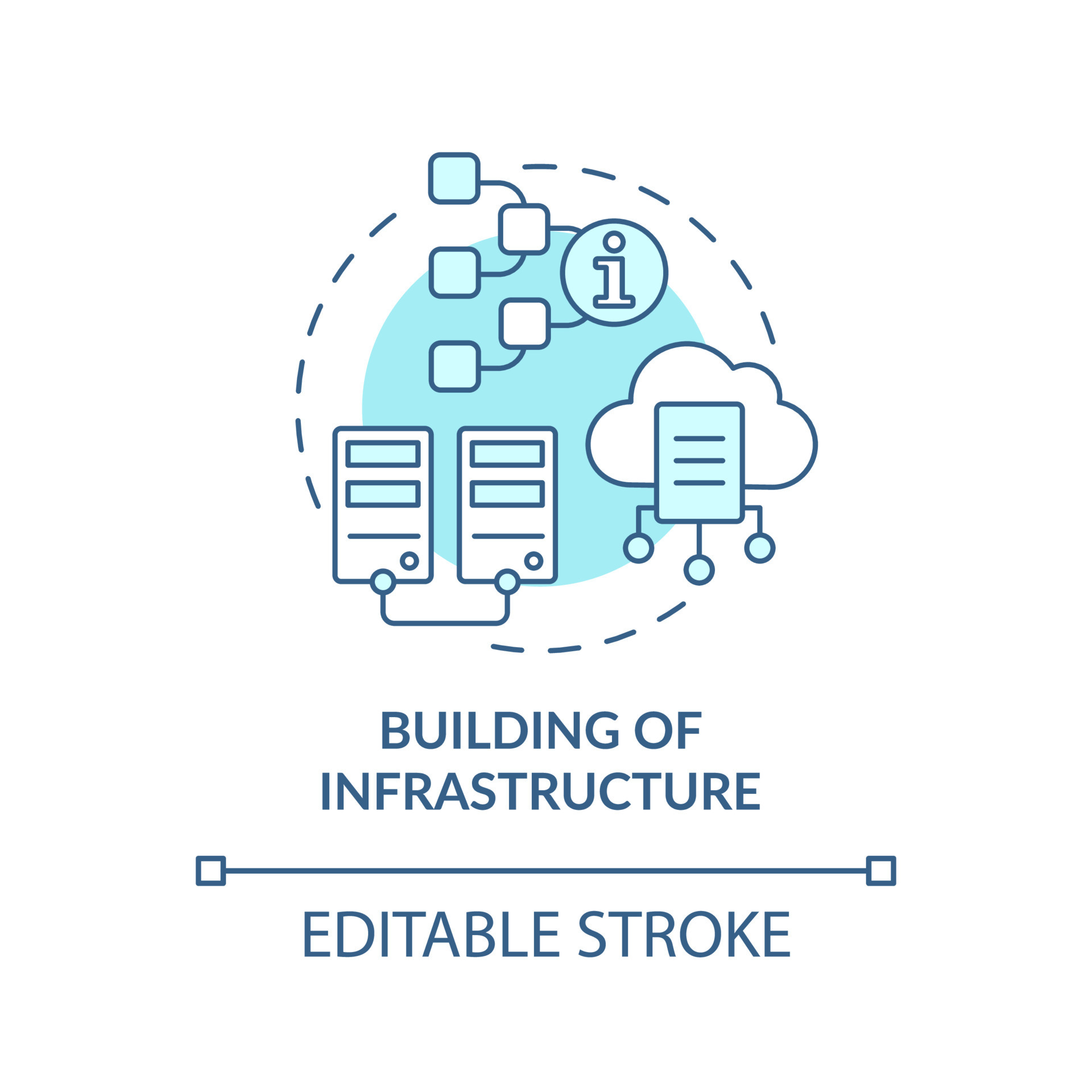 Building Of Infrastructure Turquoise Concept Icon Function Of