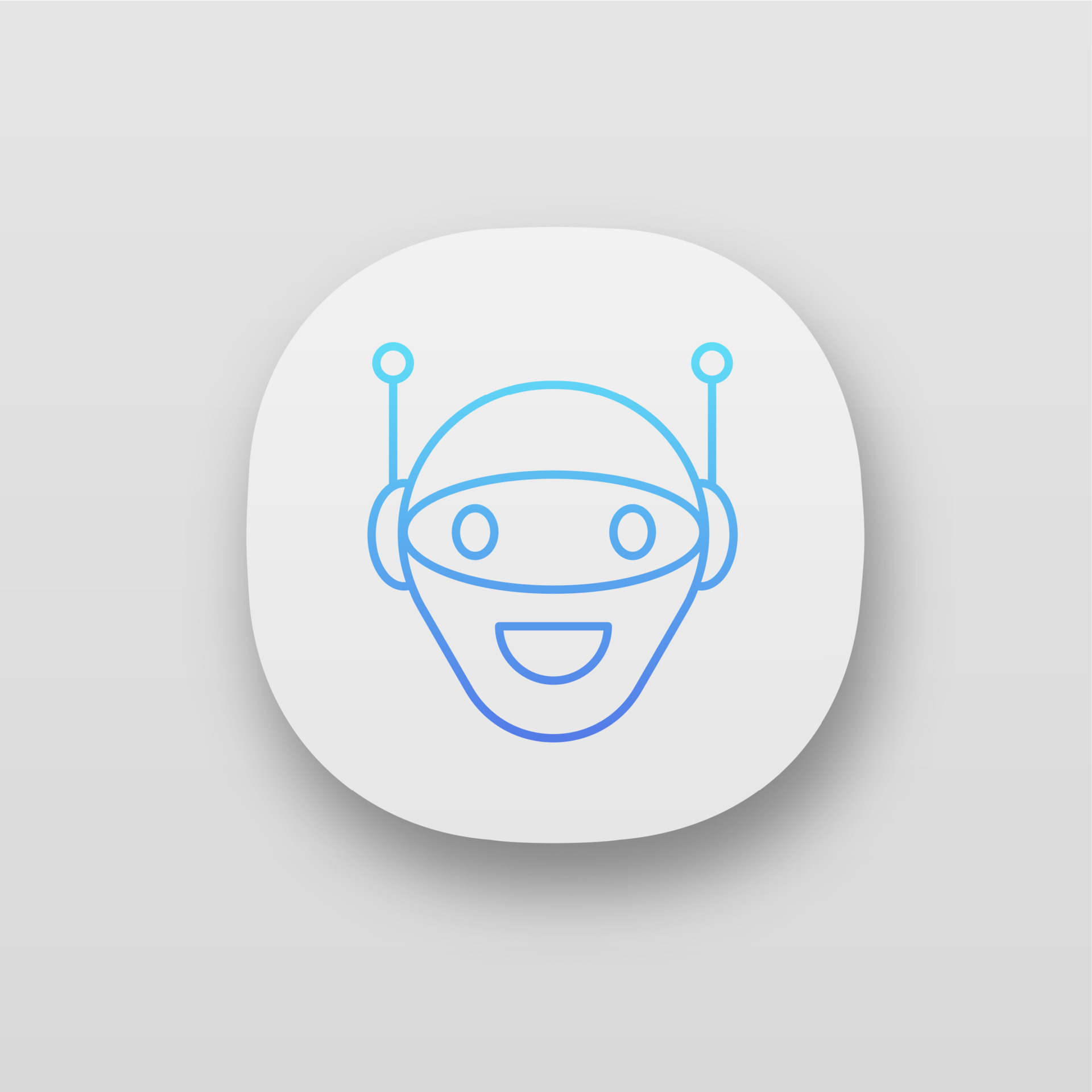 Chatbot App Icon Ui Ux User Interface Talkbot Modern Robot Android Laughing Chat Bot