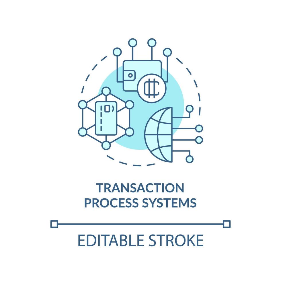 Transaction Process Systems Turquoise Concept Icon Information System Type Abstract Idea Thin