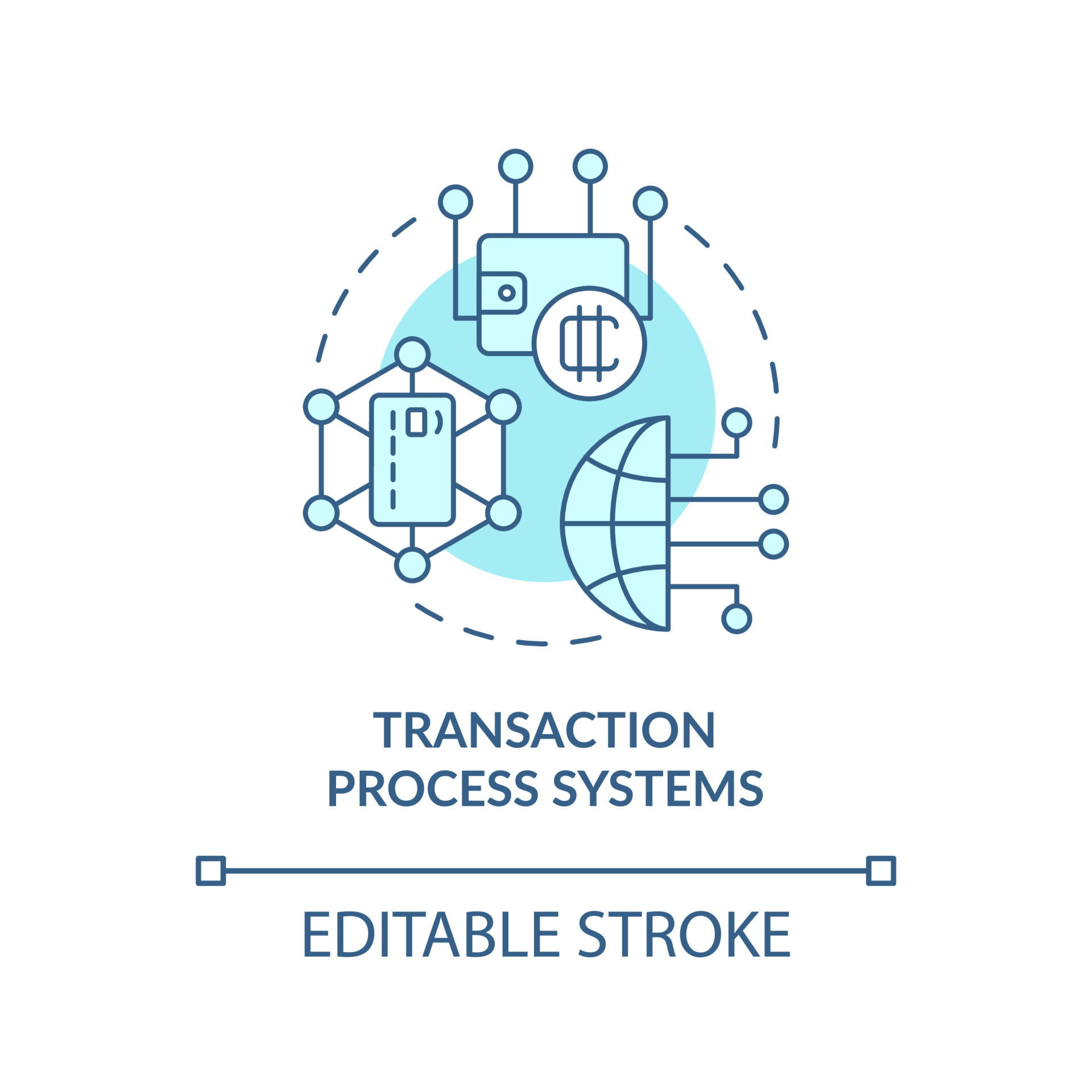 Transaction Process Systems Turquoise Concept Icon Information System Type Abstract Idea Thin