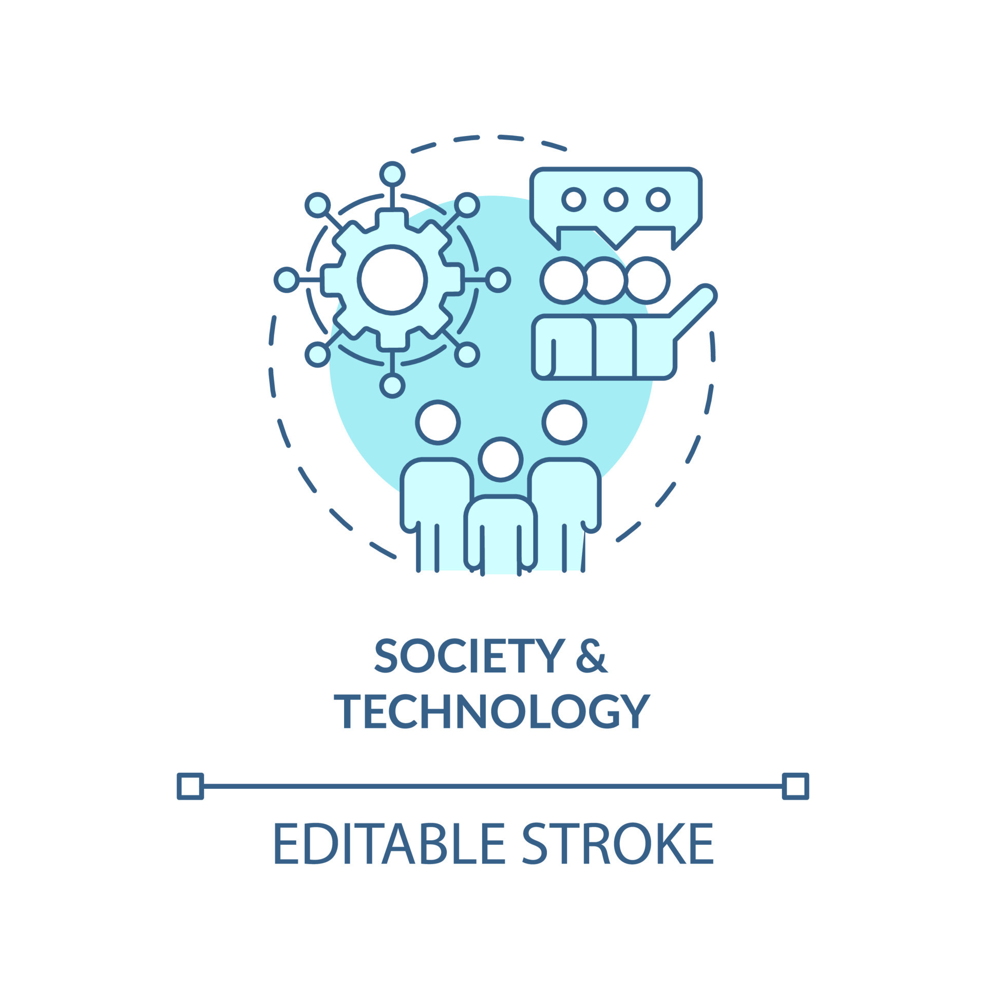 Society And Technology Turquoise Concept Icon Information Systems Cooperation Abstract Idea