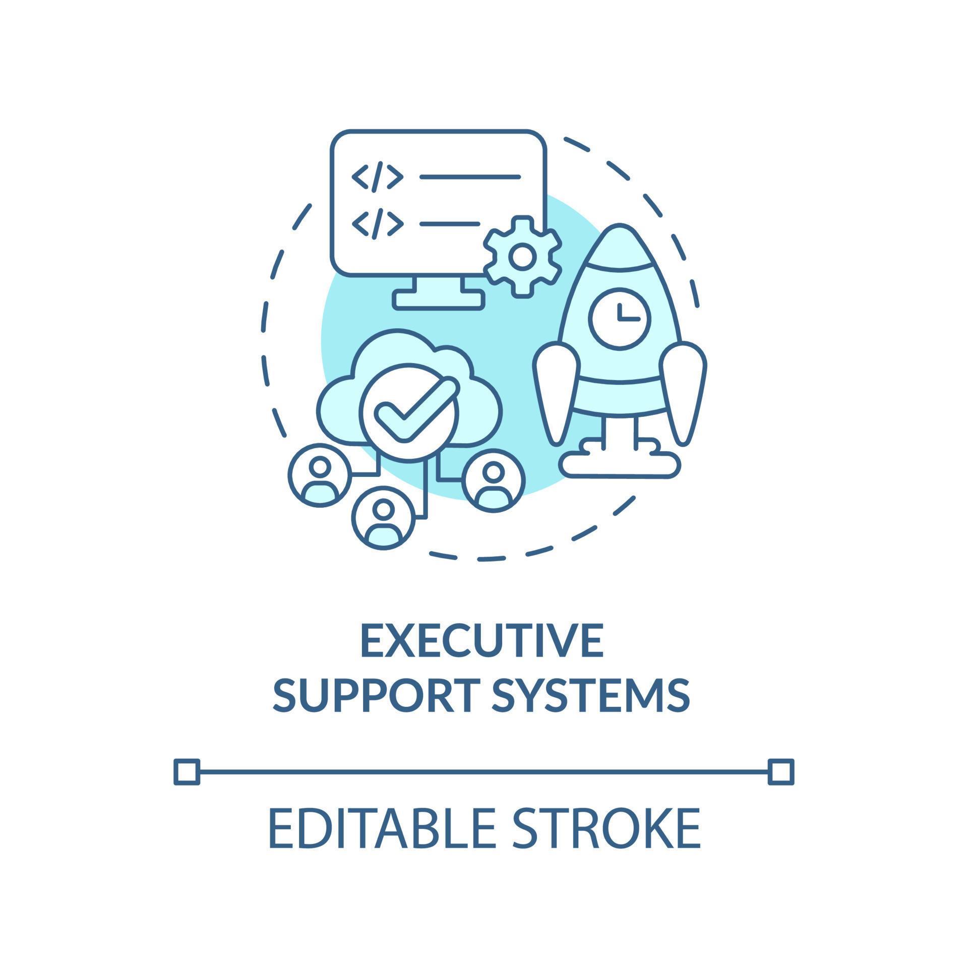 Executive Support Systems Turquoise Concept Icon Common Type Of Information Systems Abstract