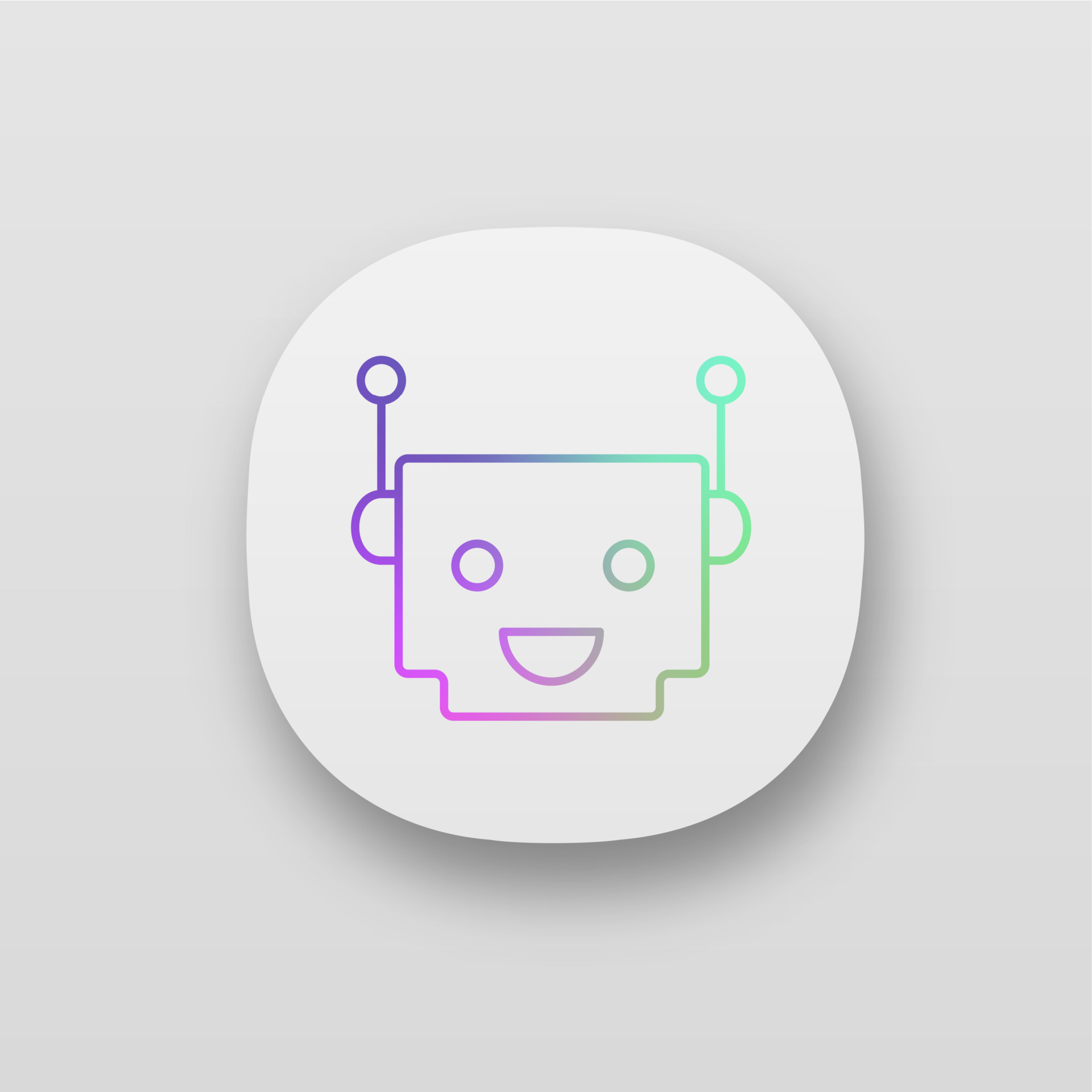 Chatbot App Icon Ui Ux User Interface Talkbot Modern Robot Square Head Laughing Chat Bot