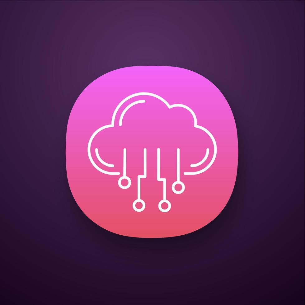 Cloud Computing App Icon Ui Ux User Interface Data Cloud Artificial