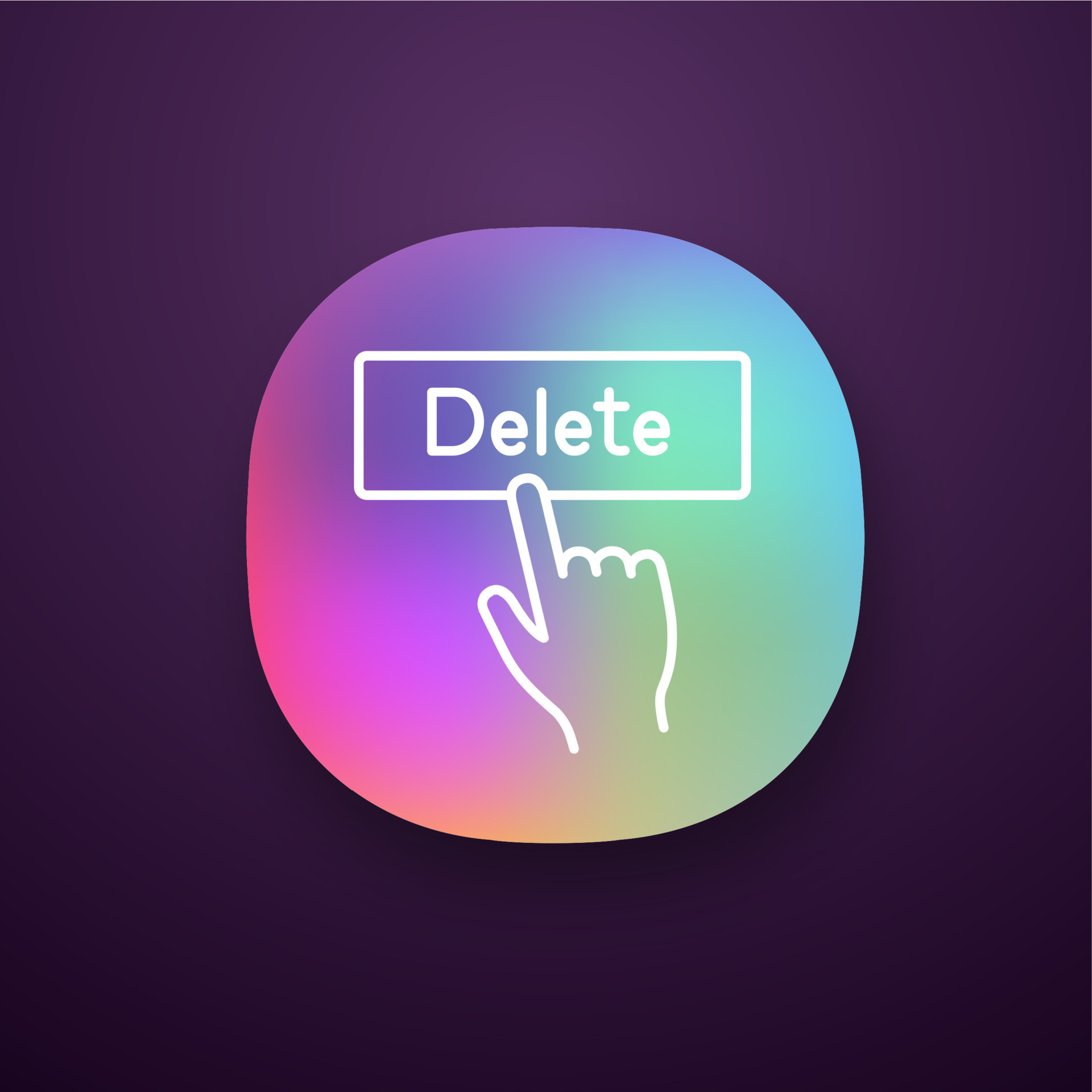 Delete Button Click App Icon Ui Ux User Interface Del Hand Pressing Button Web Or Mobile