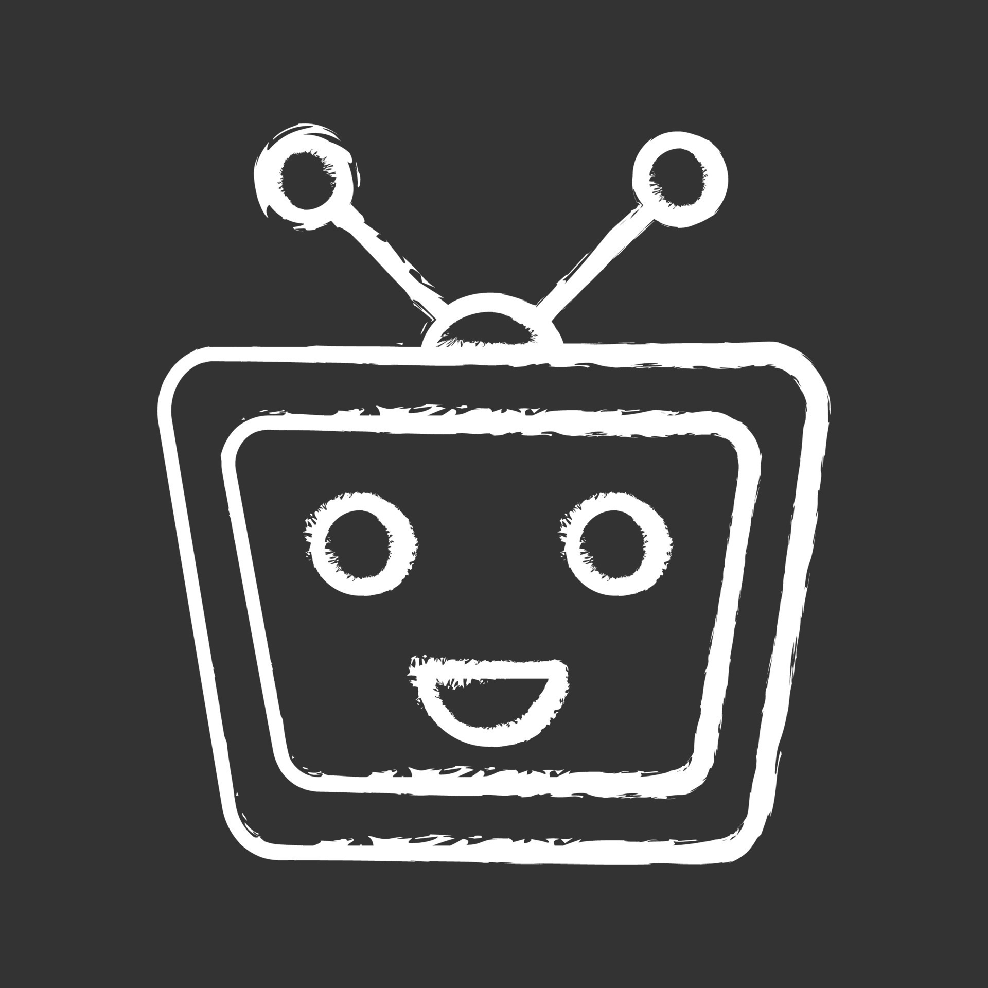 Chatbot chalk icon. Talkbot. Modern robot. TV laughing chat bot ... Chatbot chalk icon. Talkbot. Modern robot. TV laughing chat bot ...