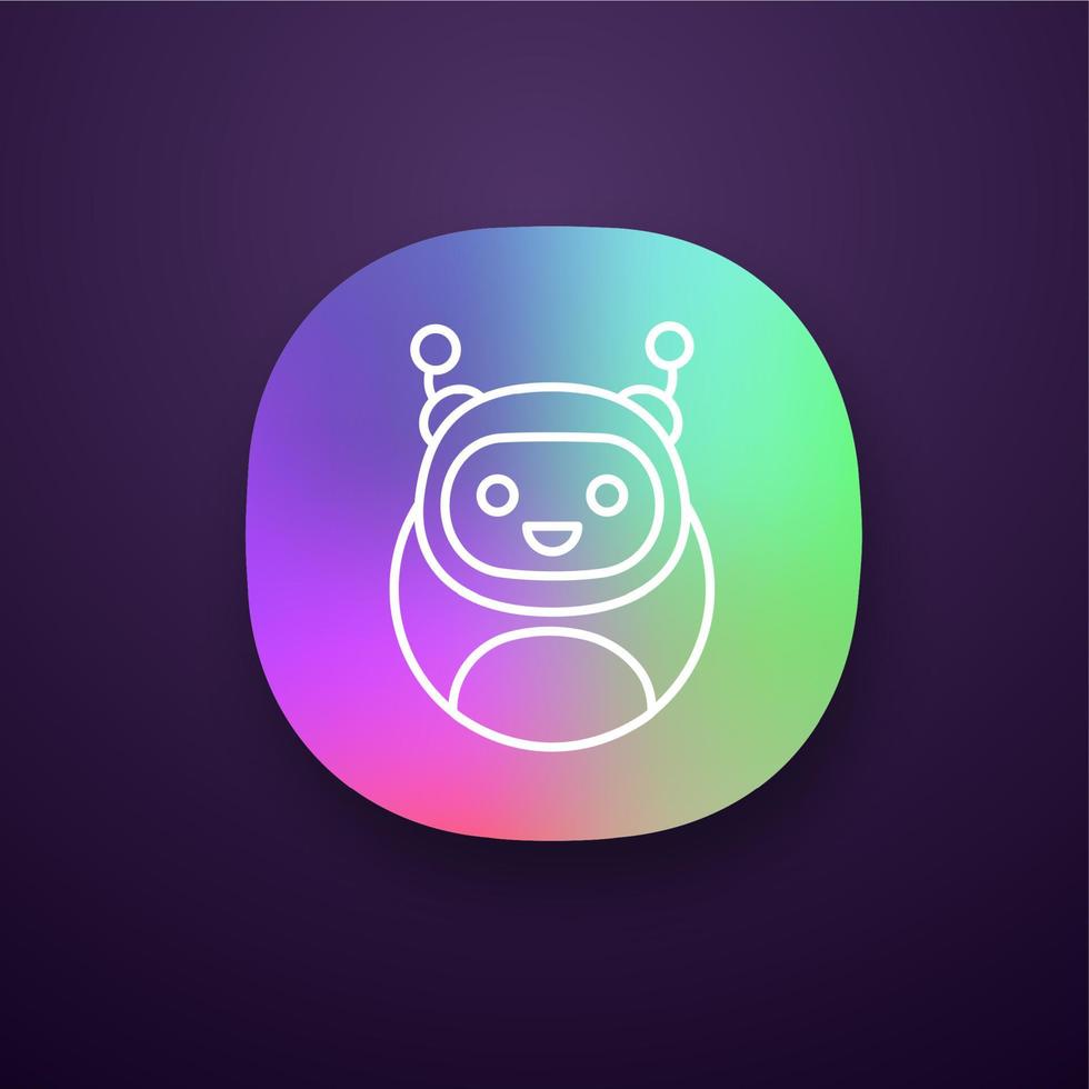 Chatbot App Icon Ui Ux User Interface Modern Robot Talkbot Online Helper Virtual Assistant