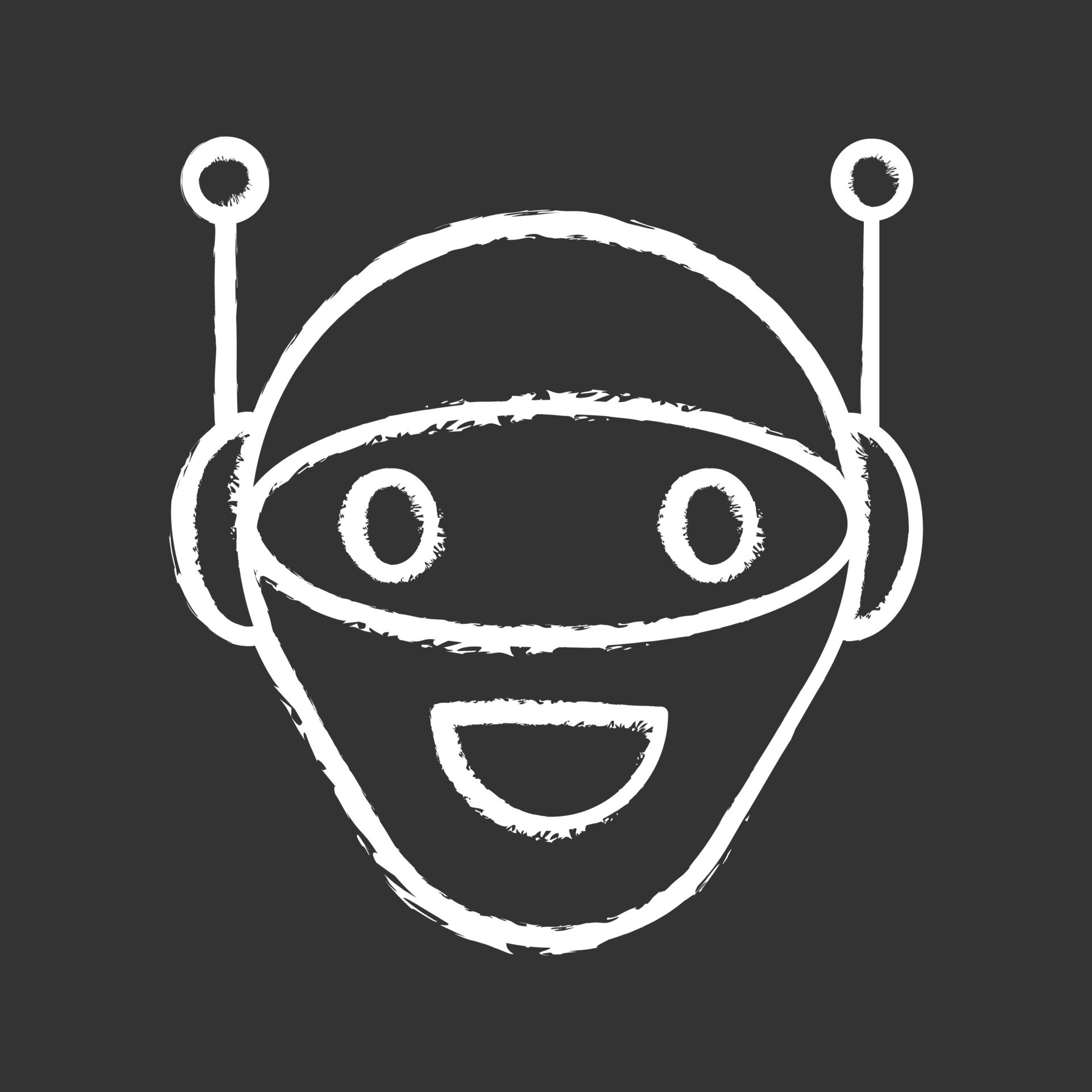 Chatbot Chalk Icon Talkbot Modern Robot Android Laughing Chat Bot Virtual Assistant