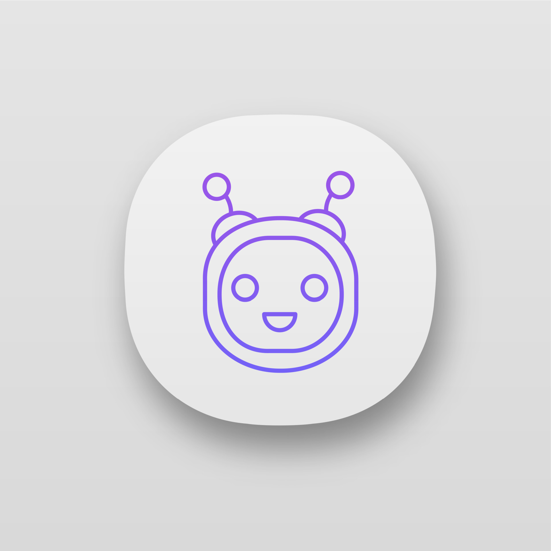 Chatbot App Icon Ui Ux User Interface Talkbot Modern Robot Round Head Laughing Chat Bot