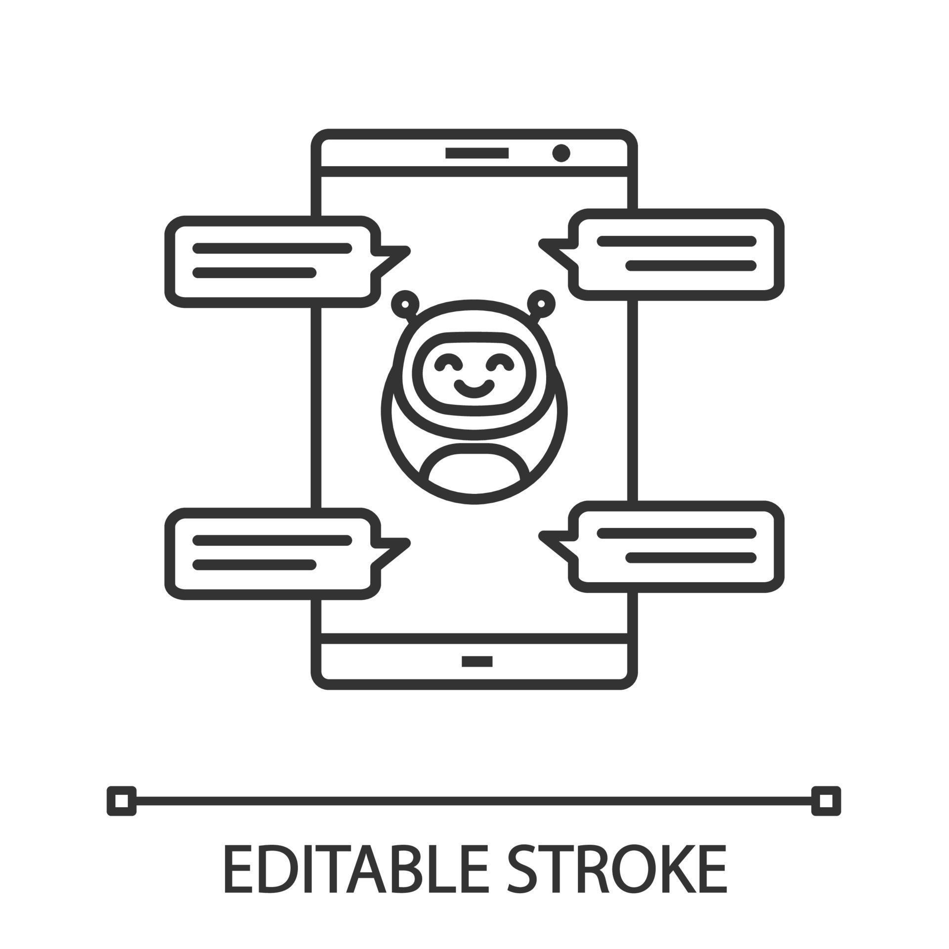 Chatbot With Speech Bubbles Linear Icon Thin Line Illustration
