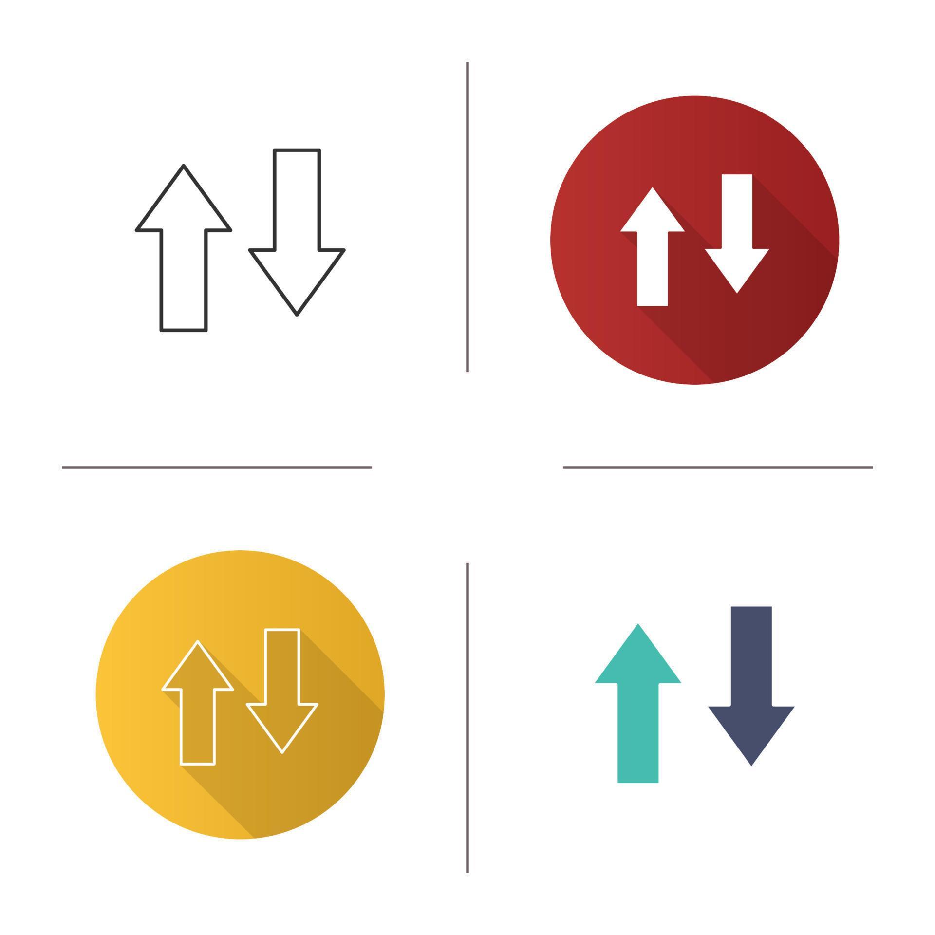 Vertical swap icon. Exchange arrows. Vertical flip. Import and export ...