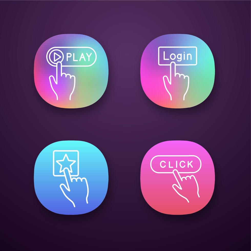 Click App Icons Set Apps Button Play Login Add To Favorite Ui Ux User Interface Web Or