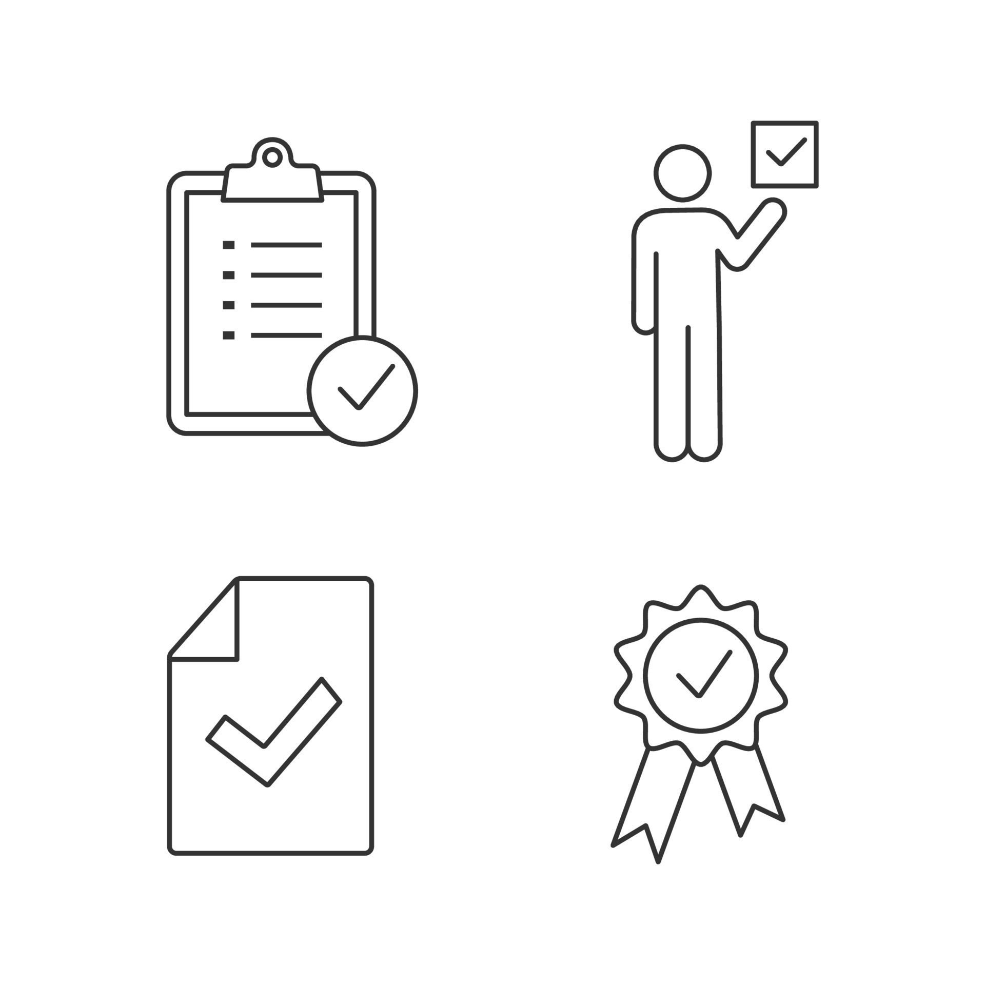 Approve Linear Icons Set Verification And Validation Task Planning Voter Document