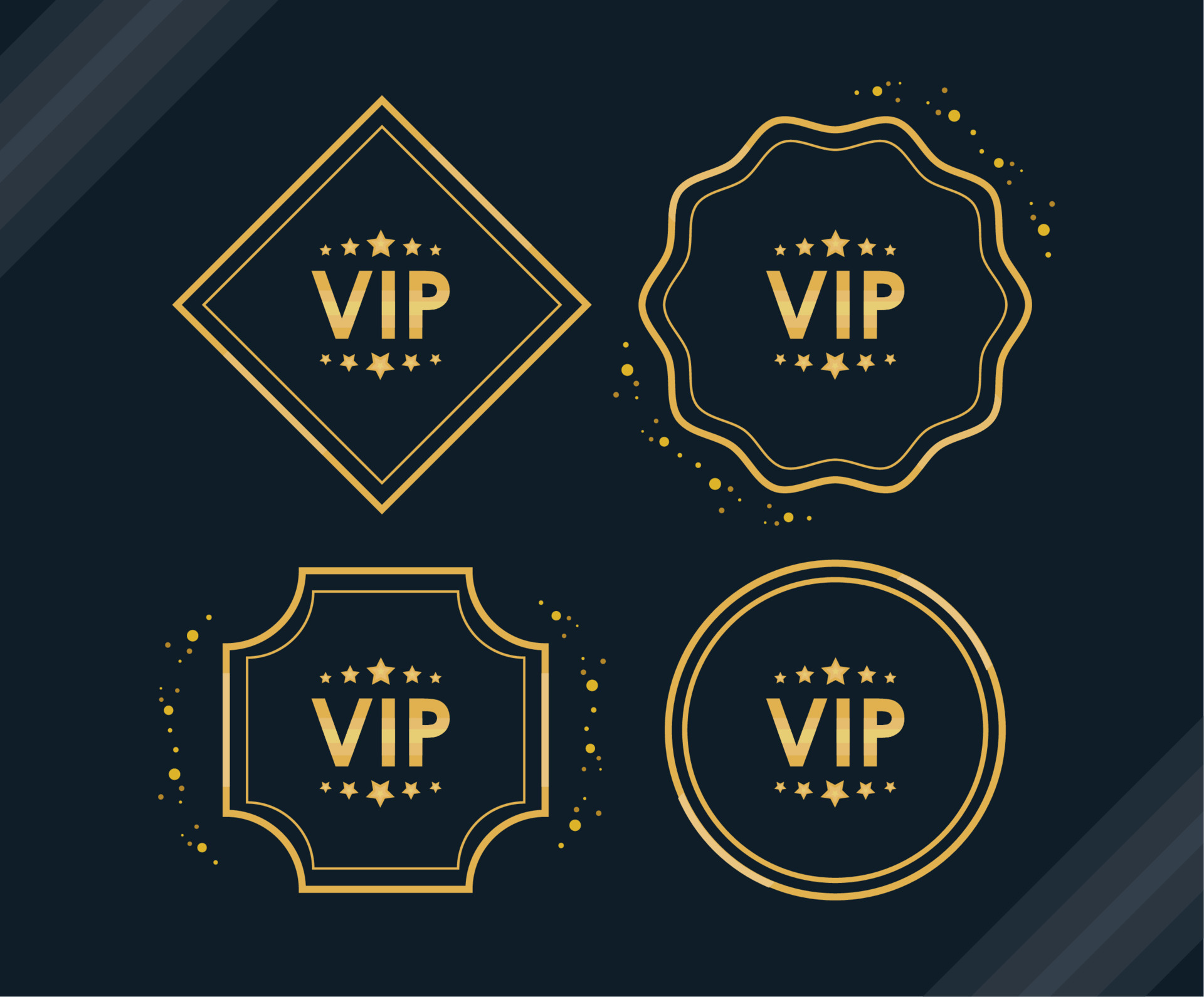 four vip golden frames 10436410 Vector Art at Vecteezy