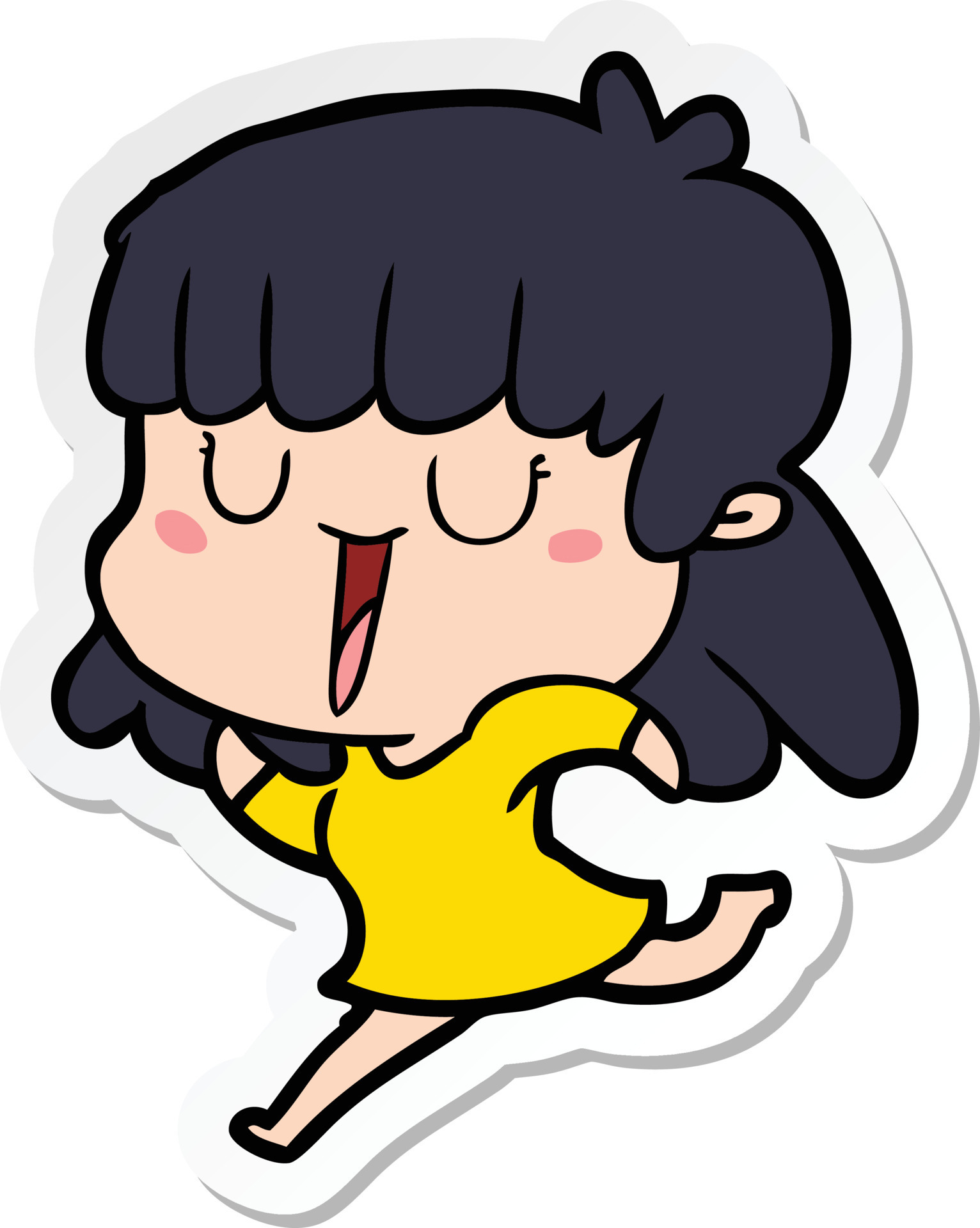 sticker of a cartoon woman 10439078 Vector Art at Vecteezy