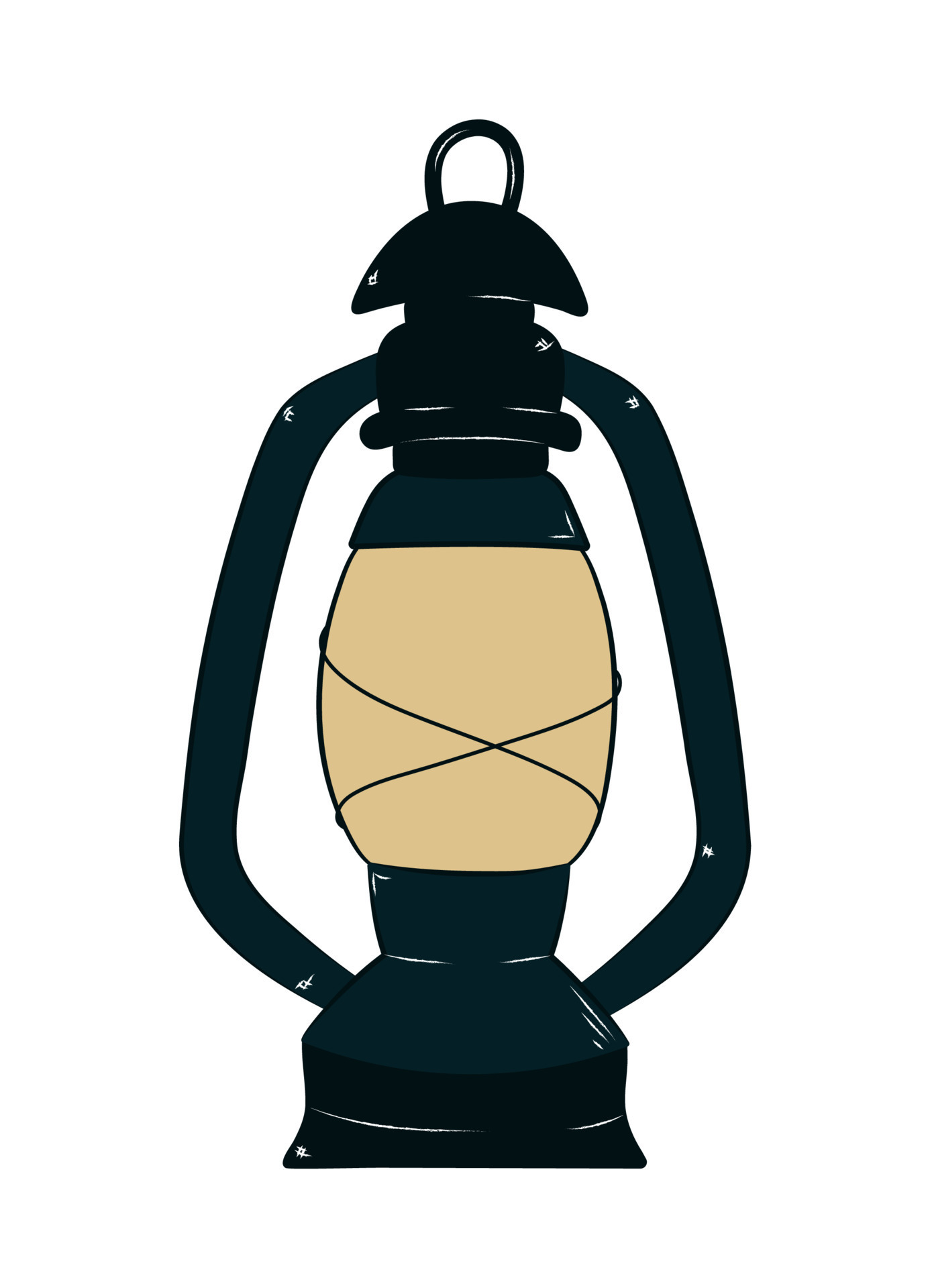 Hand drawn old lantern clip art. Vector vintage illustration kerosene ...