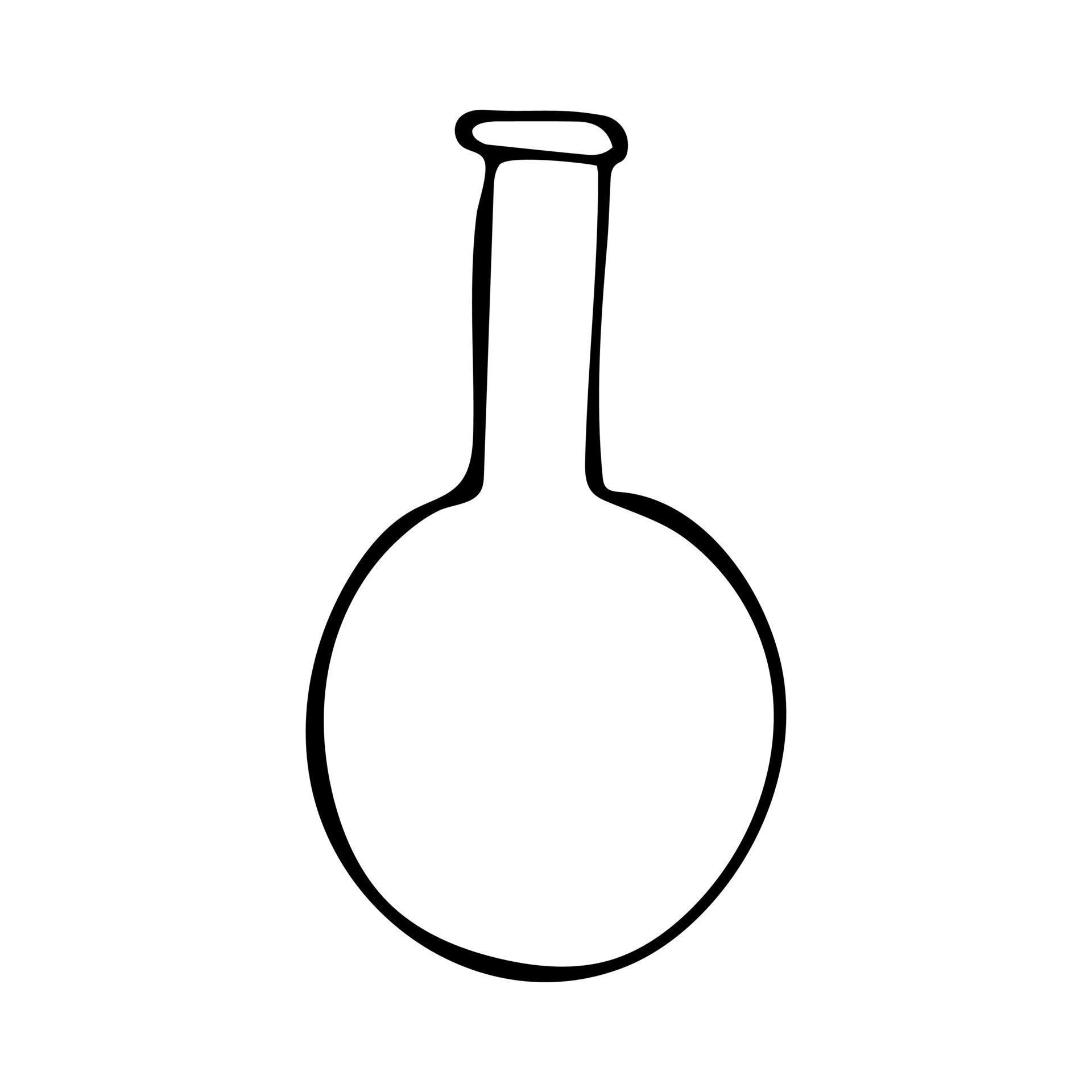 chemical flask icon. hand drawn doodle style. , minimalism, monochrome ...