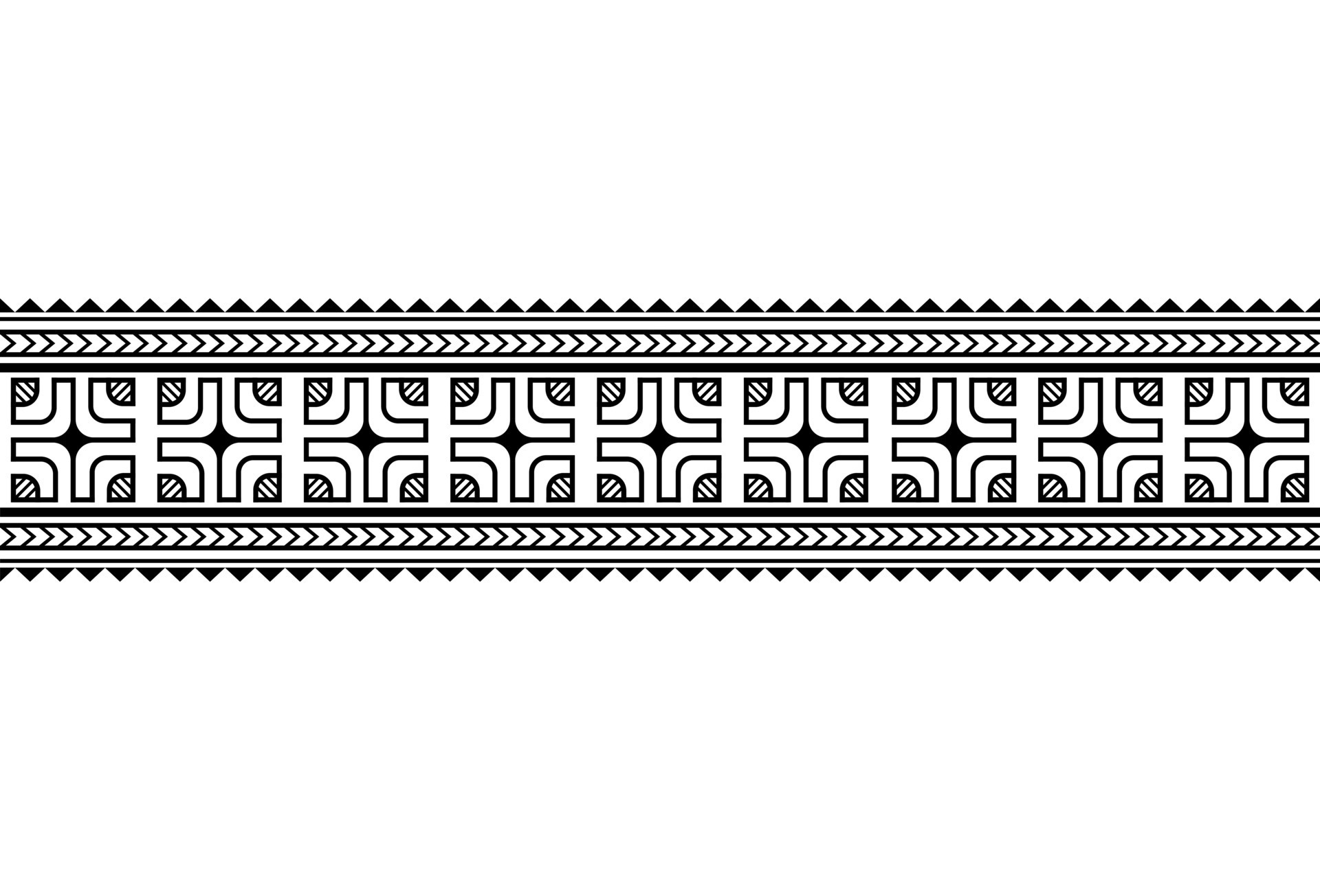 Maori Polynesian Tattoo Bracelet Tribal Sleeve Seamless Pattern Vector 10450364 Vector Art At