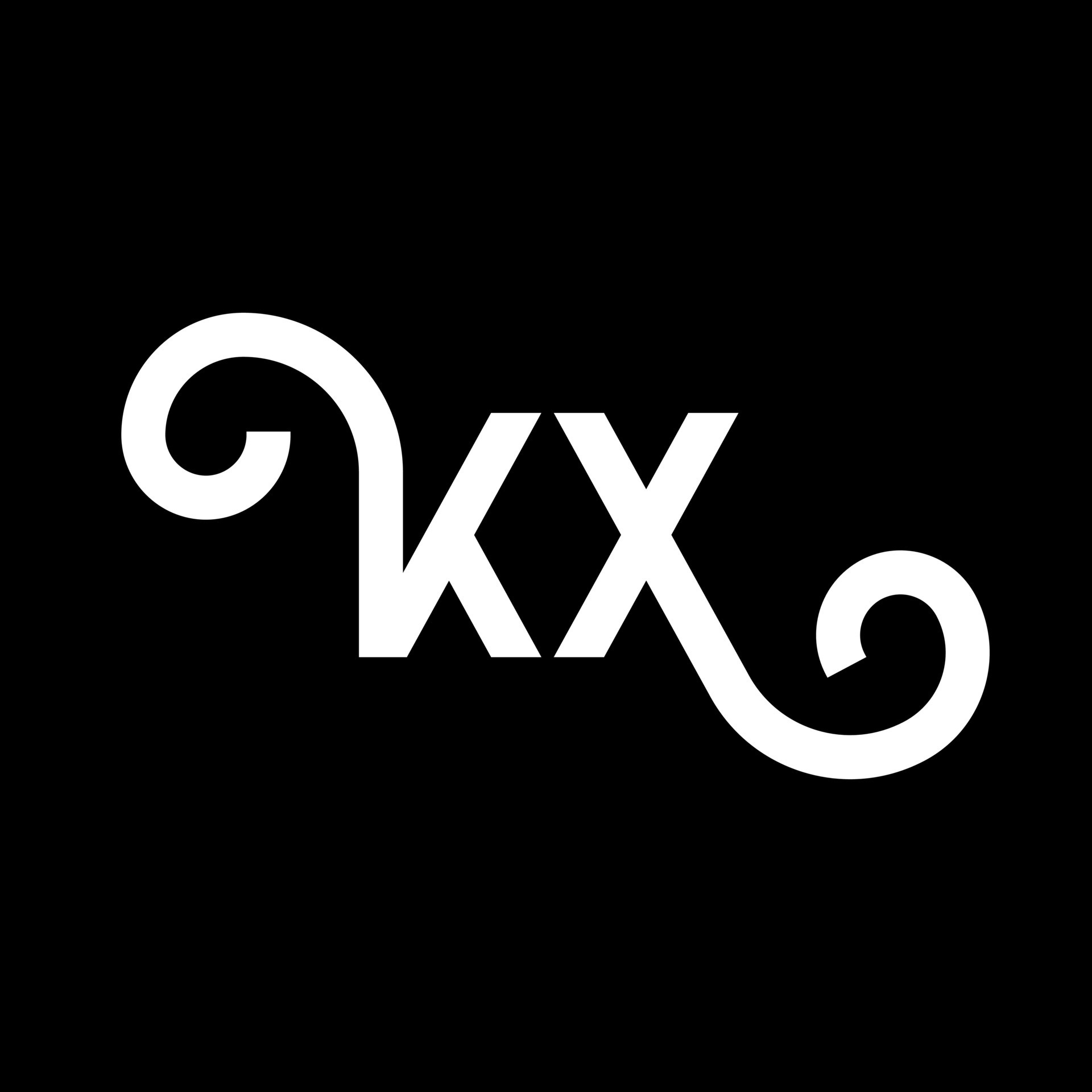 Diseño Del Logotipo De La Letra Kx Sobre Fondo Negro Concepto De