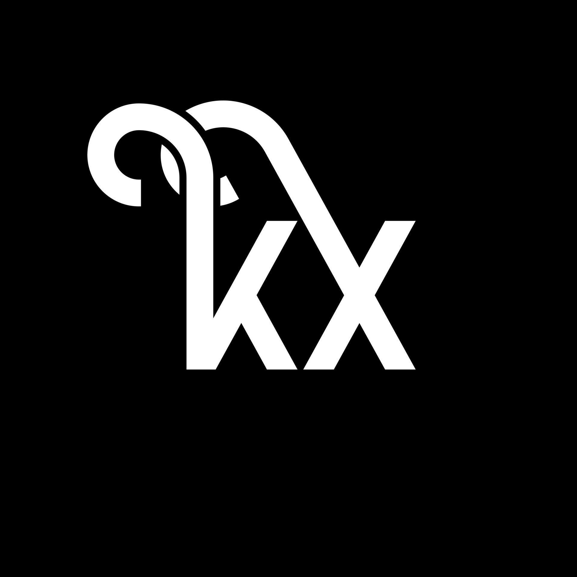 KX letter logo design on black background. KX creative initials letter logo concept. kx letter ...