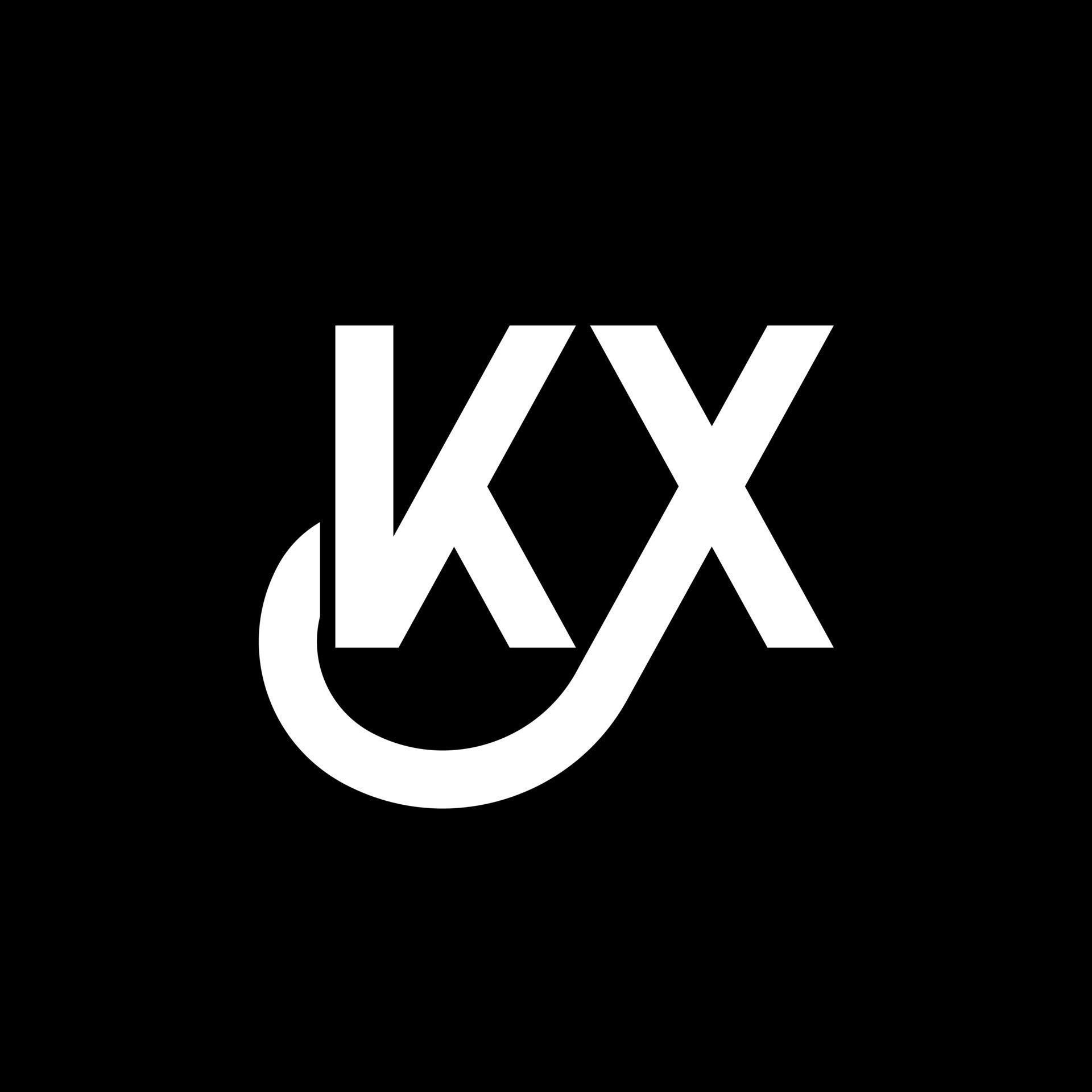 KX letter logo design on black background. KX creative initials letter logo concept. kx letter ...