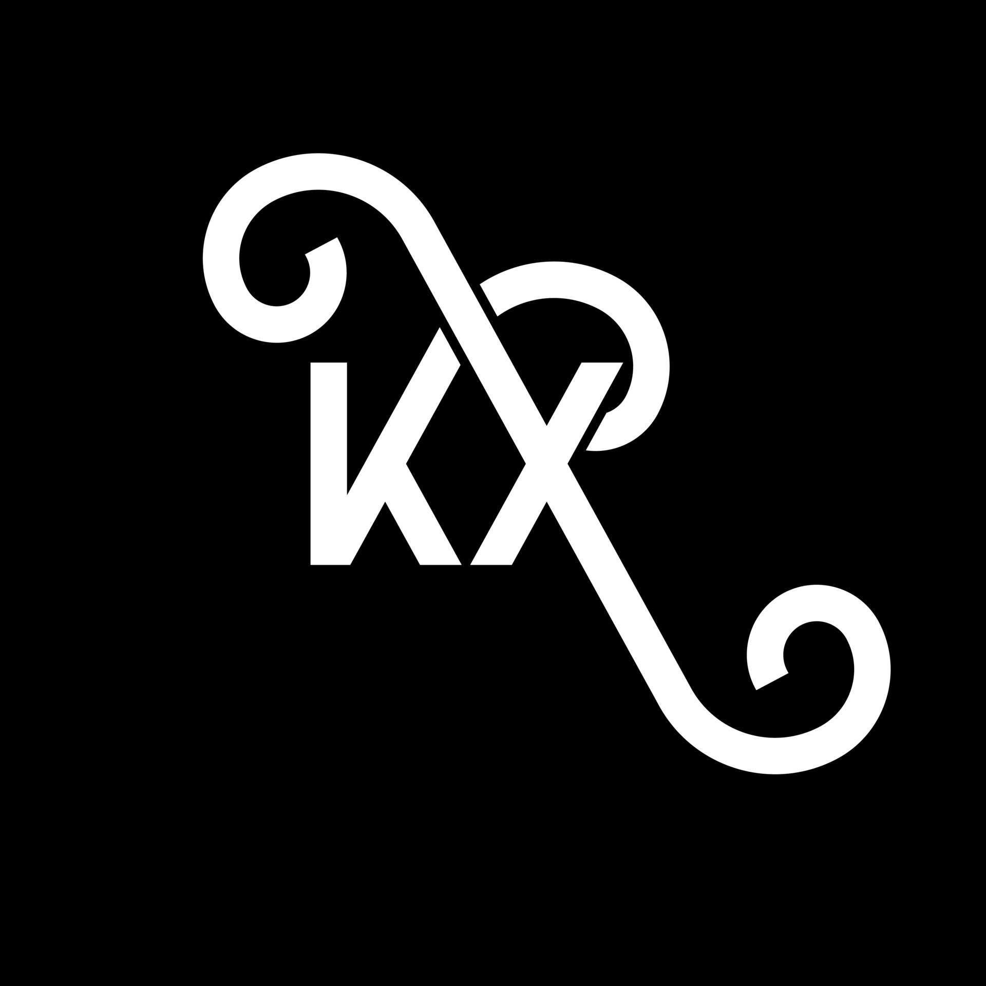 KX letter logo design on black background. KX creative initials letter logo concept. kx letter ...
