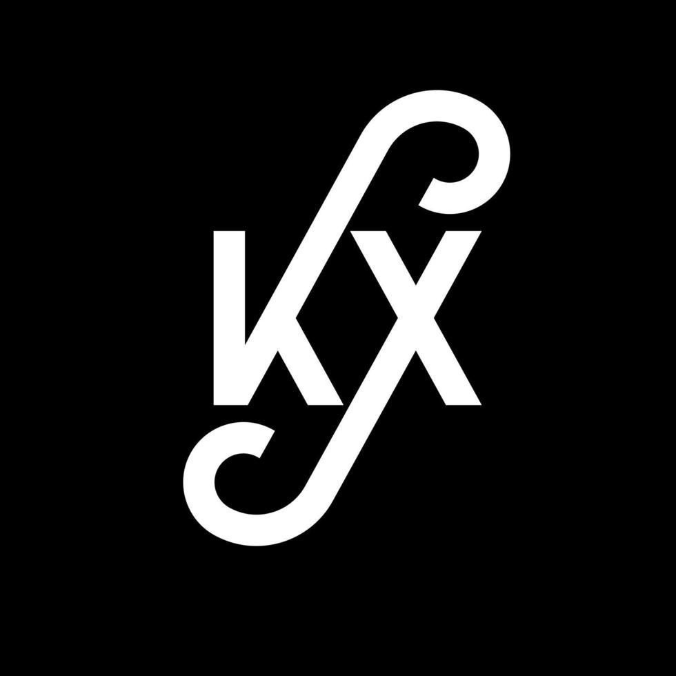 KX letter logo design on black background. KX creative initials letter logo concept. kx letter ...