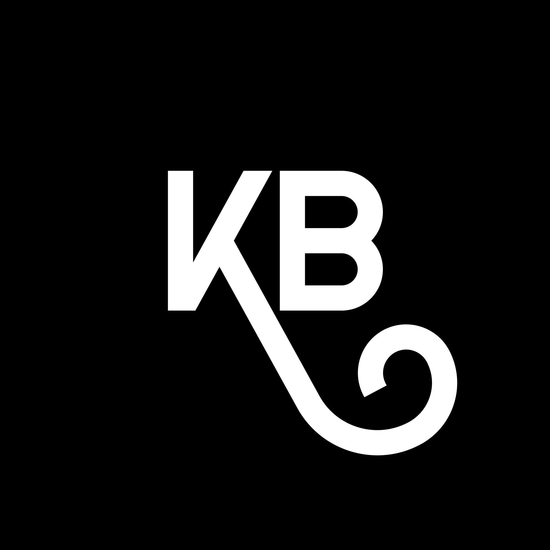 KB letter logo design on black background. KB creative initials letter logo concept. kb letter ...