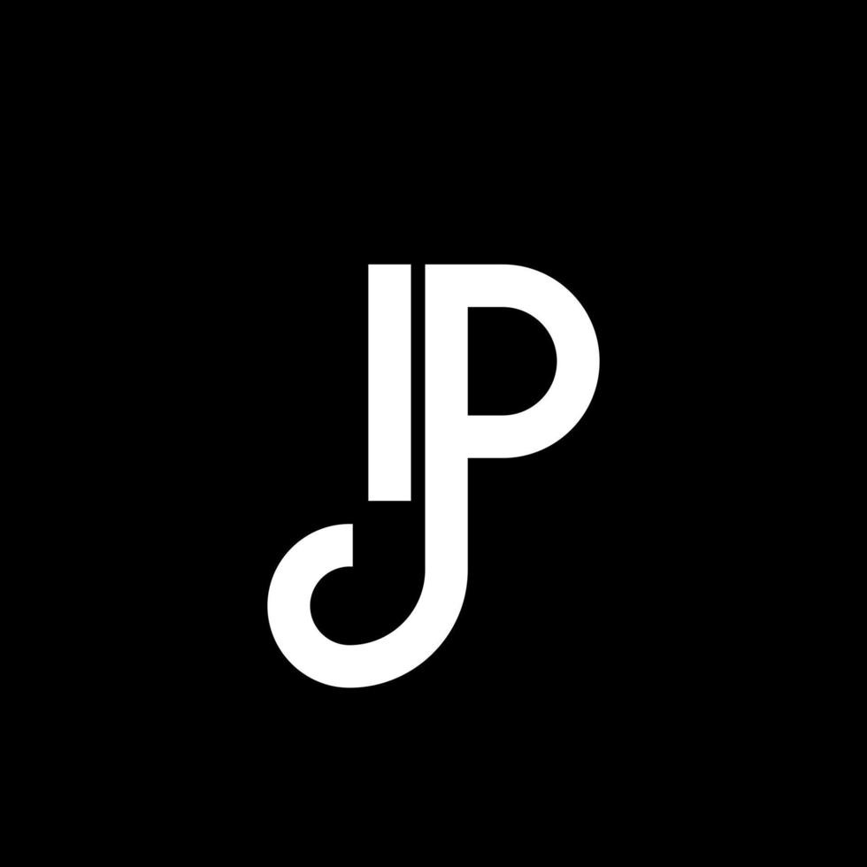 IP letter logo design on black background. IP creative initials letter logo concept. ip letter ...