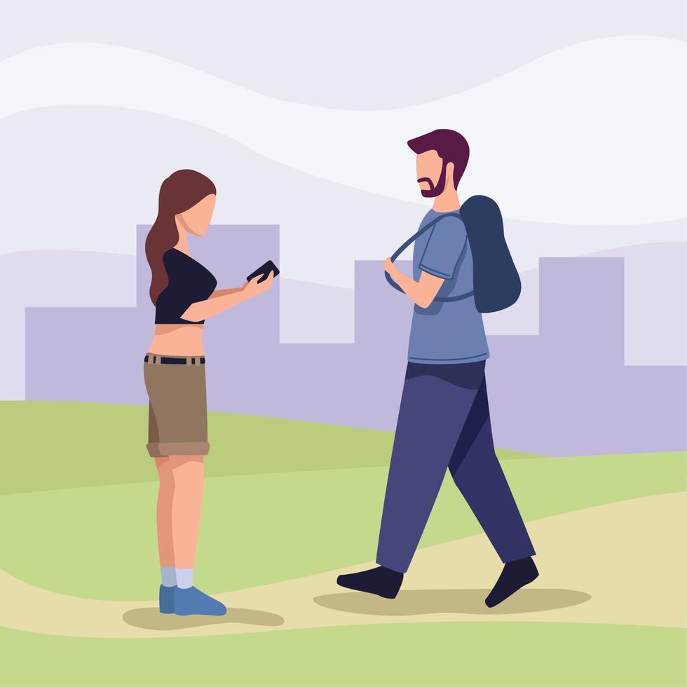 young couple walking 10462494 Vector Art at Vecteezy young couple walking 10462494 Vector Art at Vecteezy