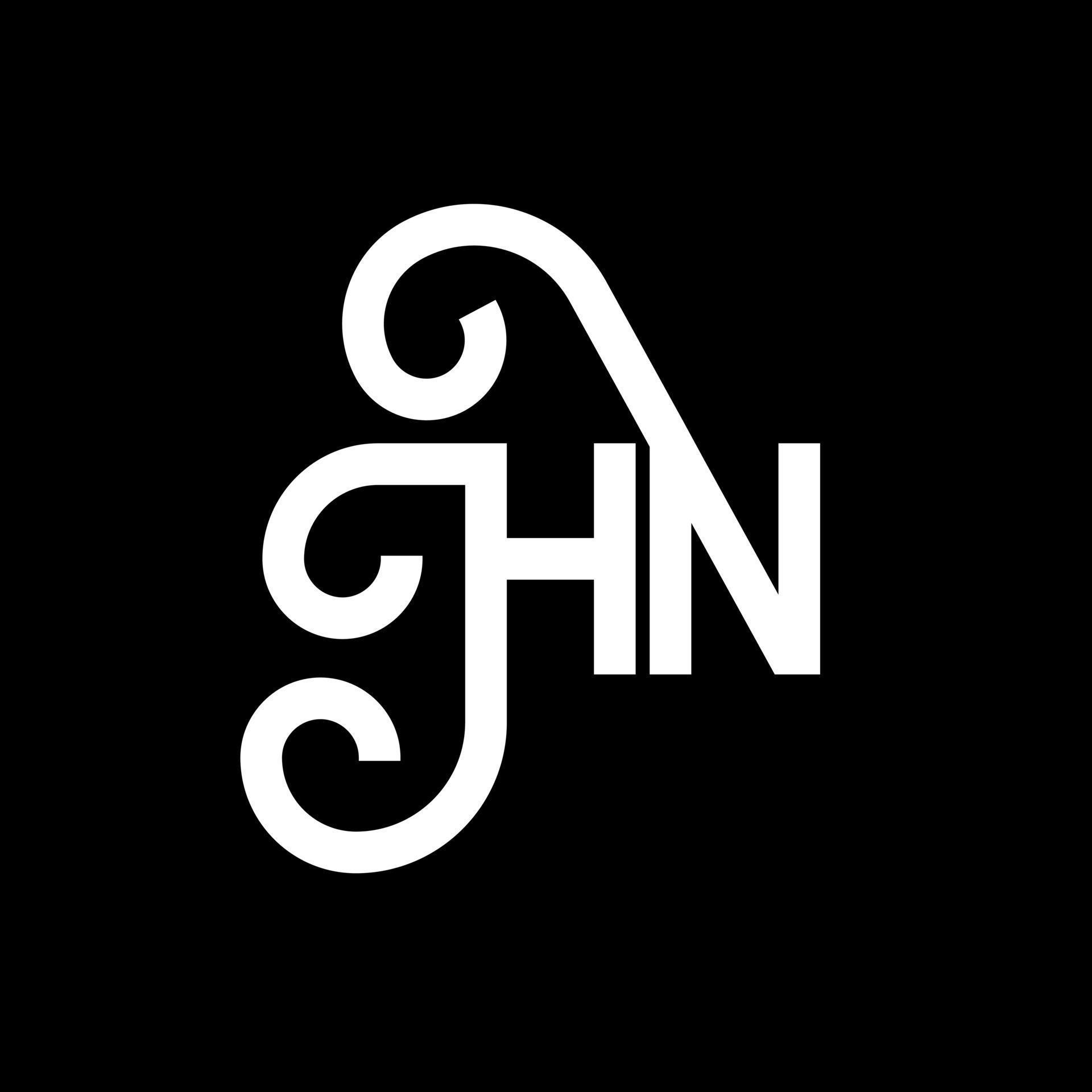 Diseño Del Logotipo De La Letra Hn Sobre Fondo Negro Concepto De