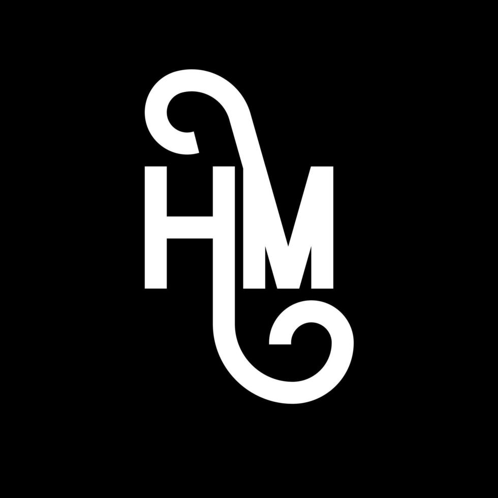 diseño de logotipo de letra hm sobre fondo negro. concepto de logotipo ... diseño de logotipo de letra hm sobre fondo negro. concepto de logotipo ...