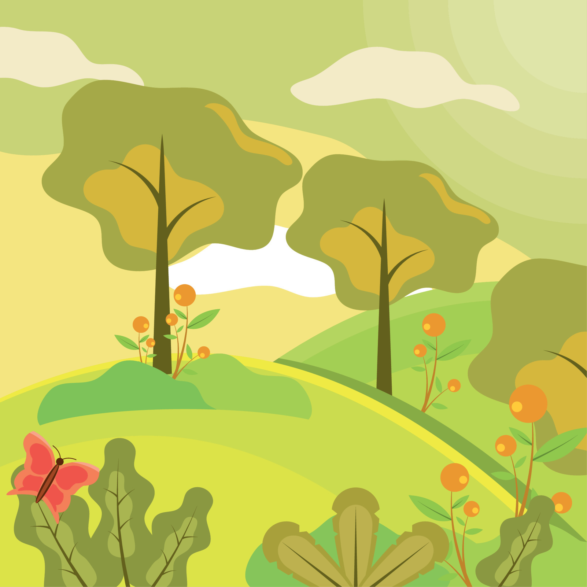 spring season landscape 10464950 Vector Art at Vecteezy